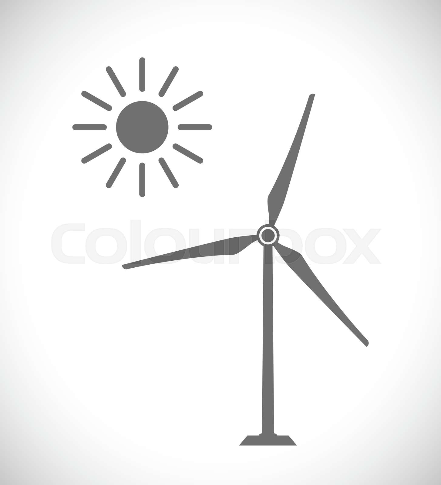 wind turbine with sun | Stock vector | Colourbox