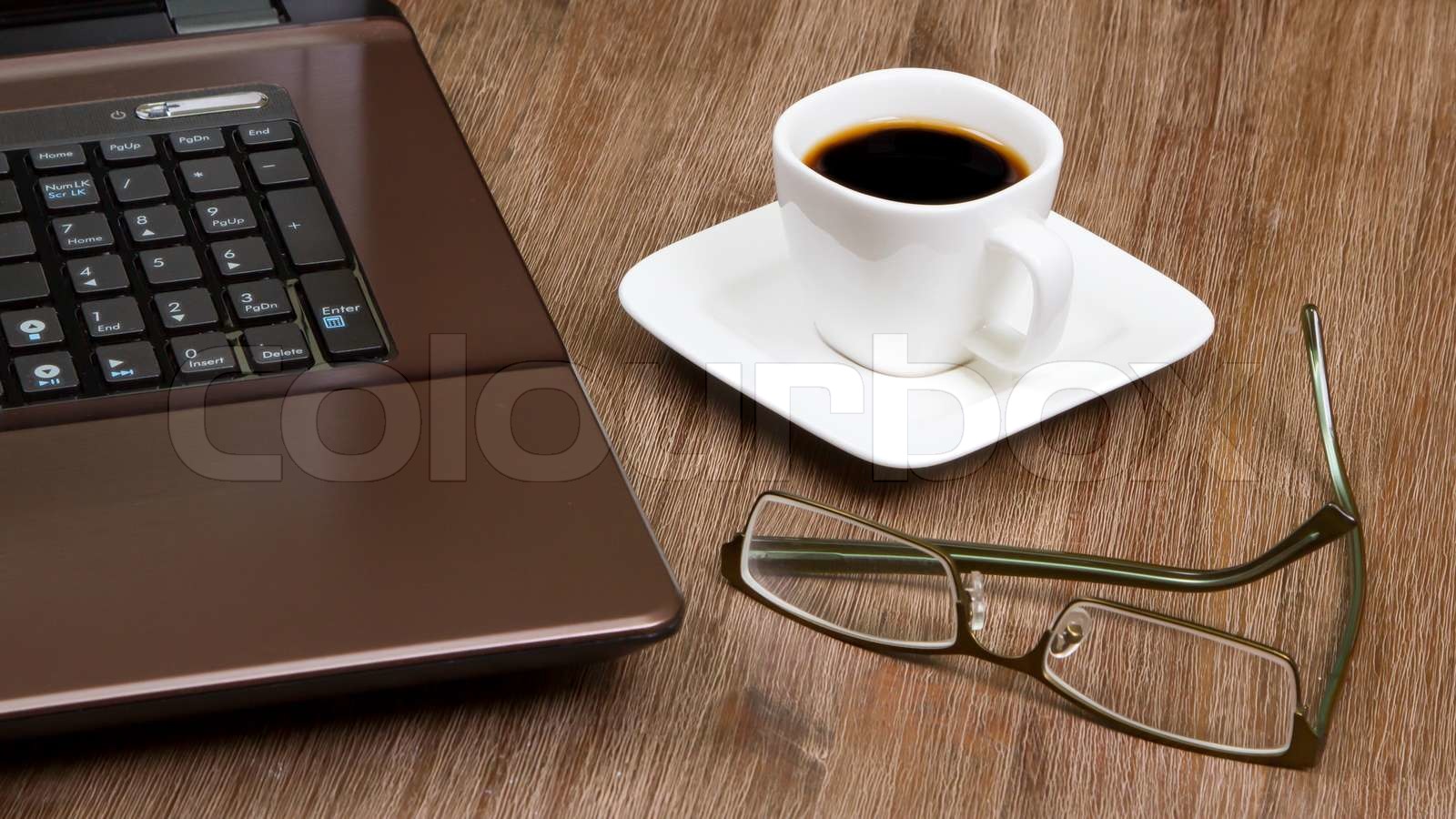 Espresso coffee with laptop | Stock image | Colourbox