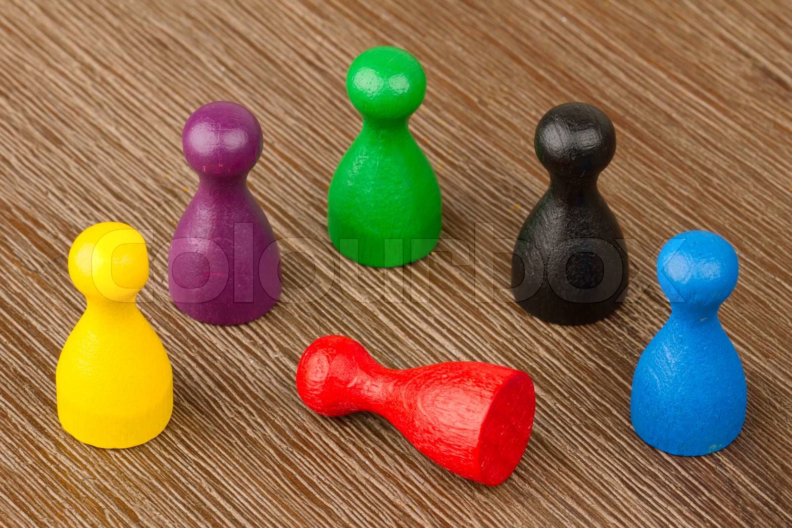 Six colored pawns isolated | Stock image | Colourbox