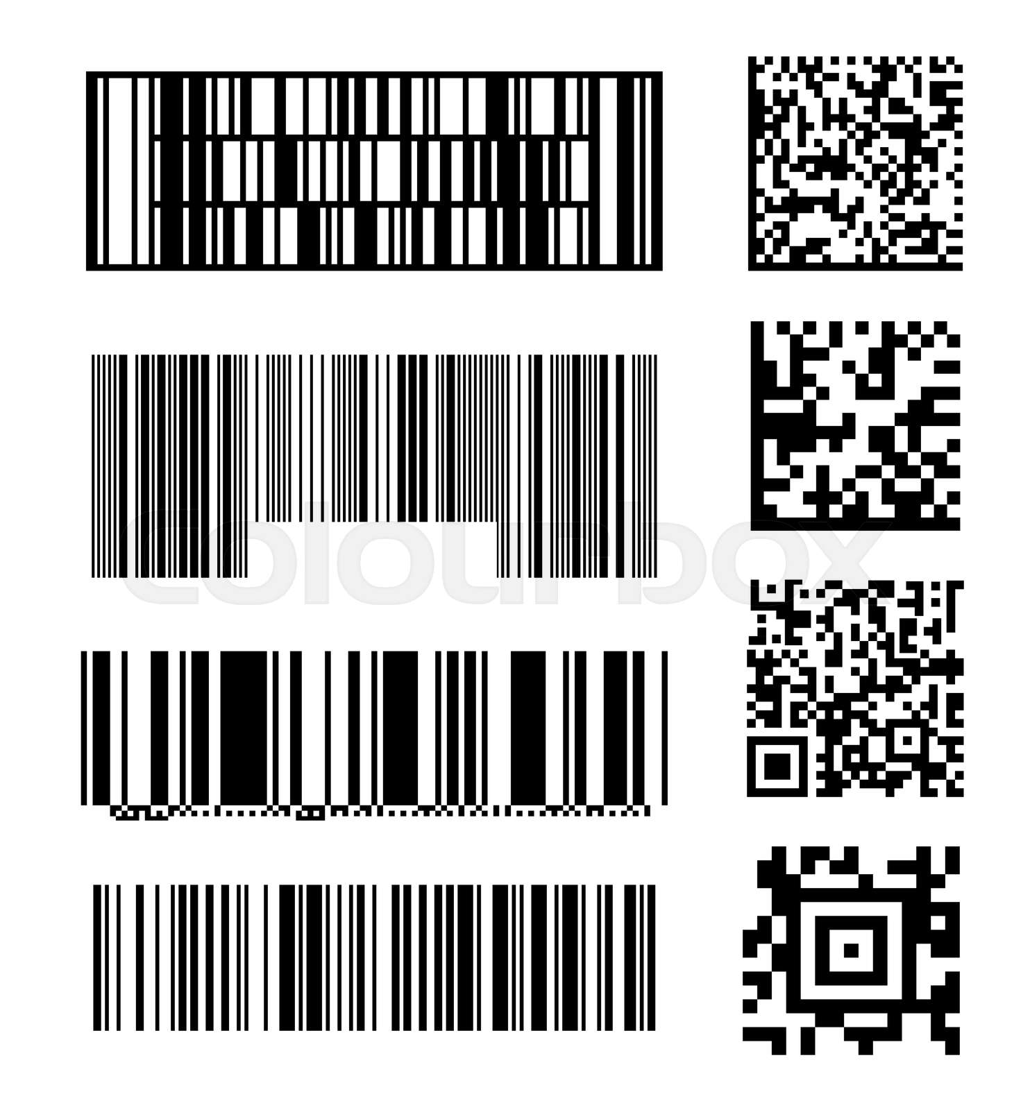 Set of abstract barcode bar code templates of scanner | Stock vector ...