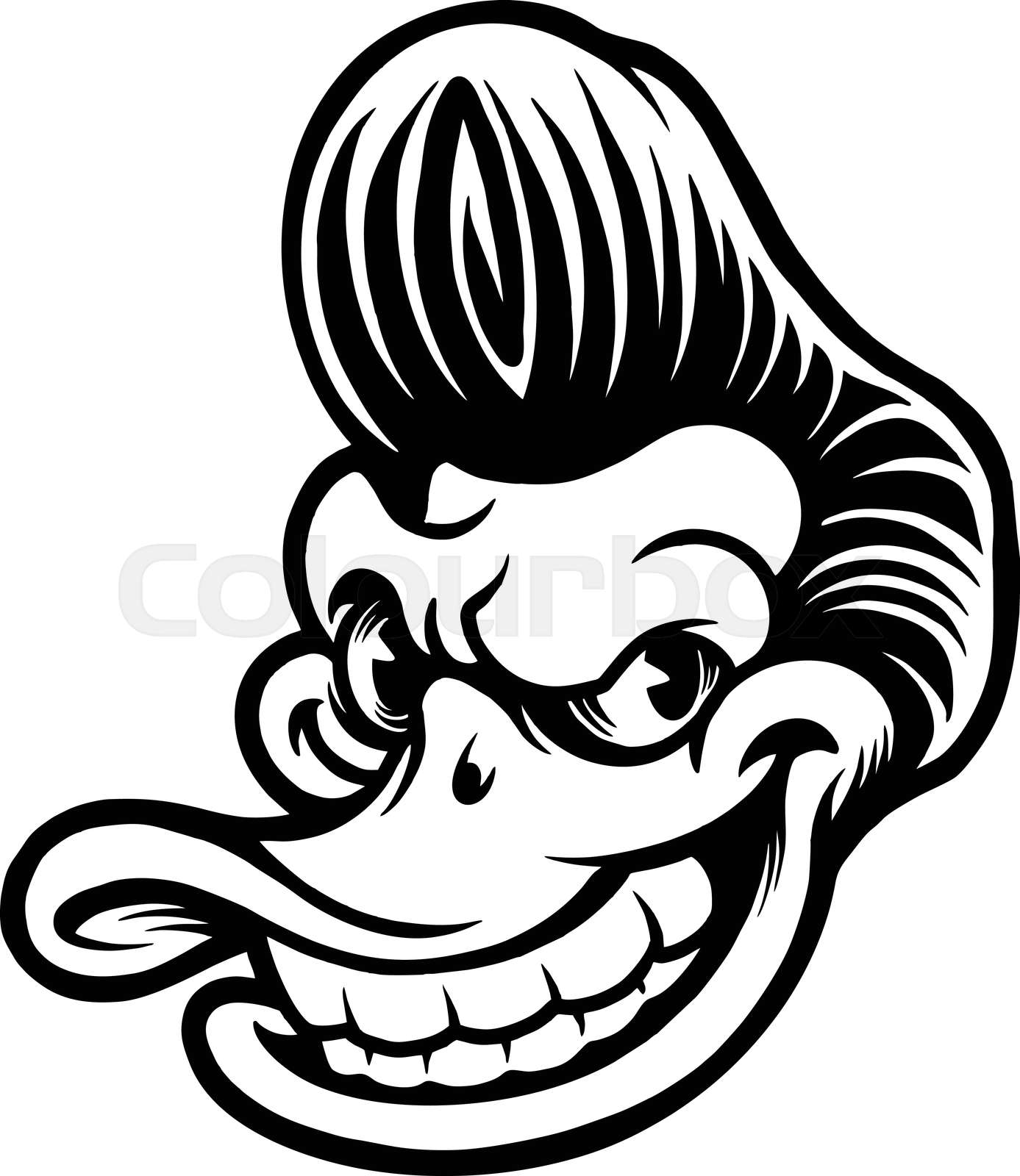 Silhouette Smiling Duck Clipart | Stock vector | Colourbox