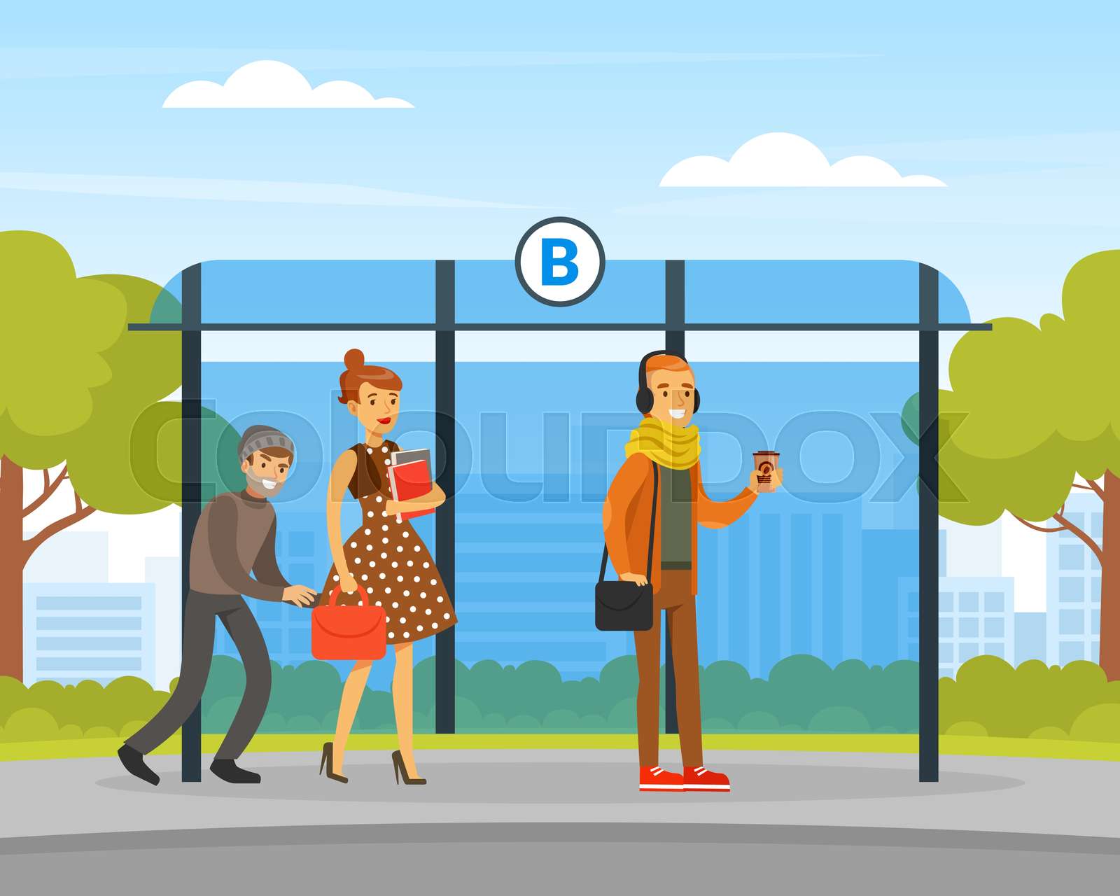 Male Thief Pickpocket Stealing Purse from Woman Handbag at Bus Stop ...