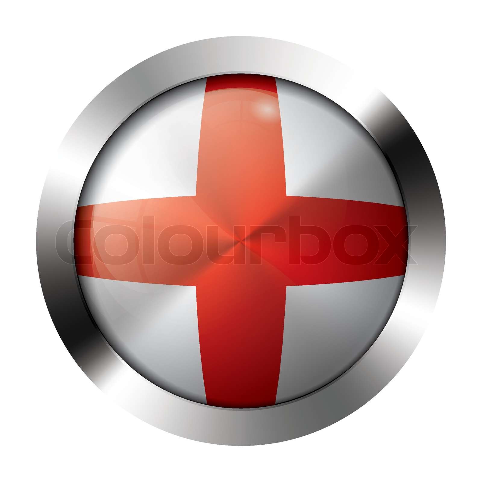Metal glas knap - engelsk flag - europa | Stock vektor | Colourbox