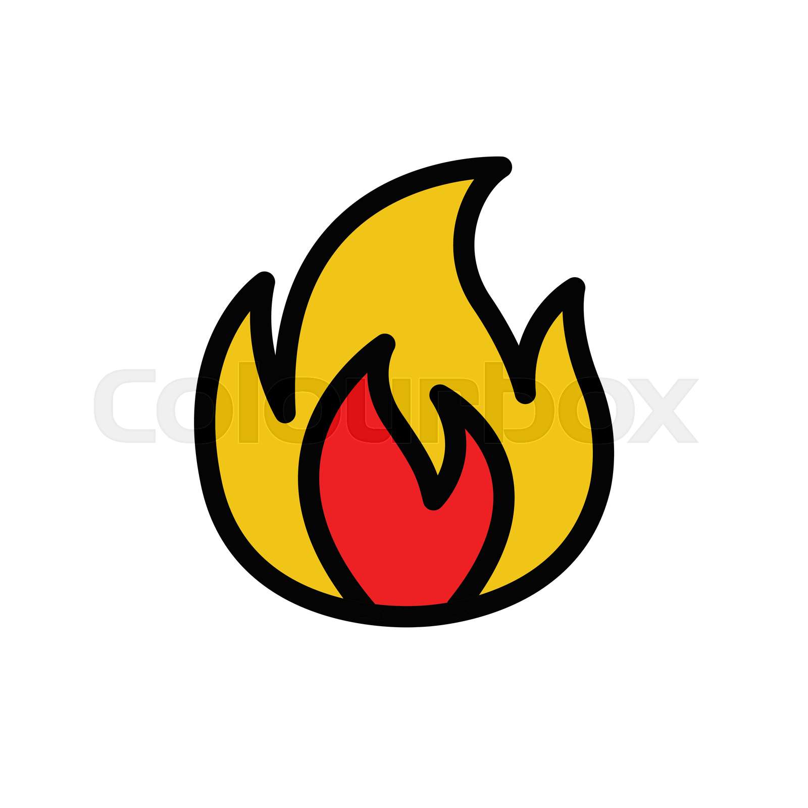 flame, fire line icon, vector color line illustration | Stock vector ...