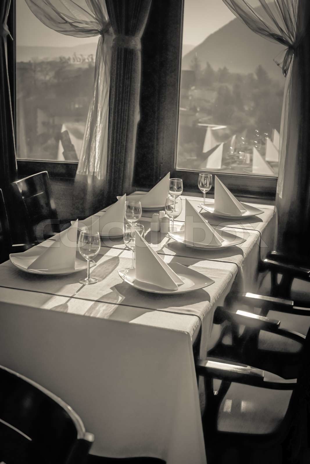 Dinner table at a restaurant | Stock image | Colourbox