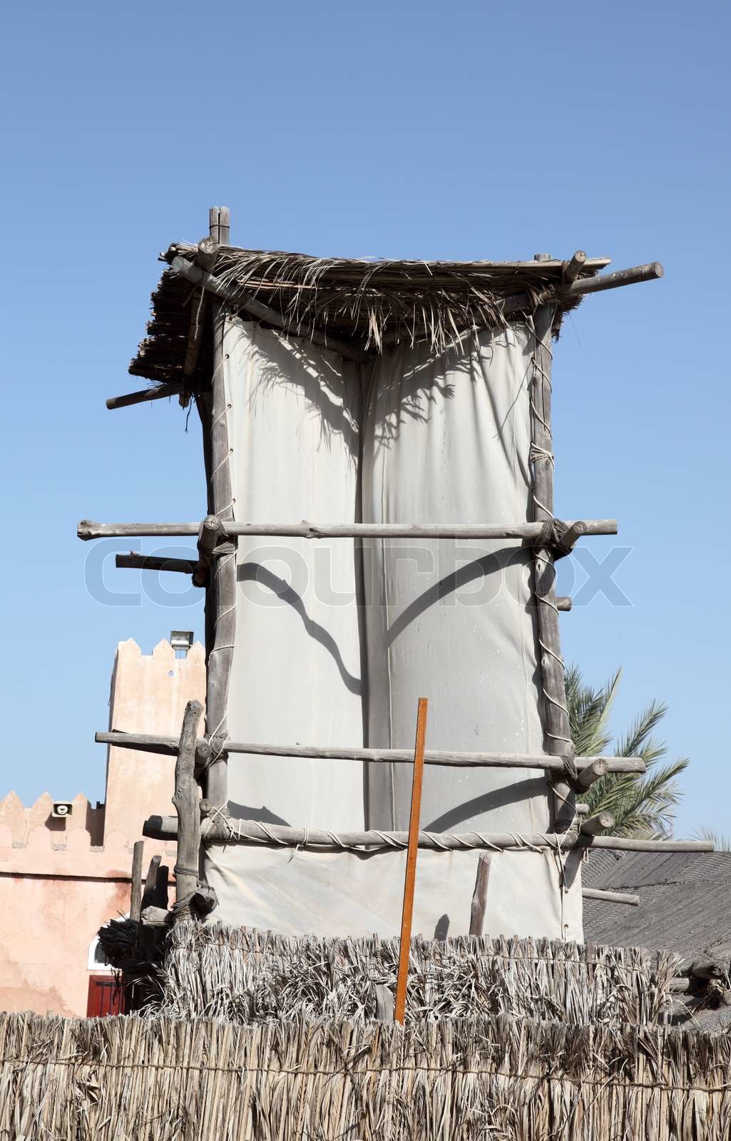 Traditional Arabian Wind Tower in Abu Dhabi Heritage Village | Stock ...