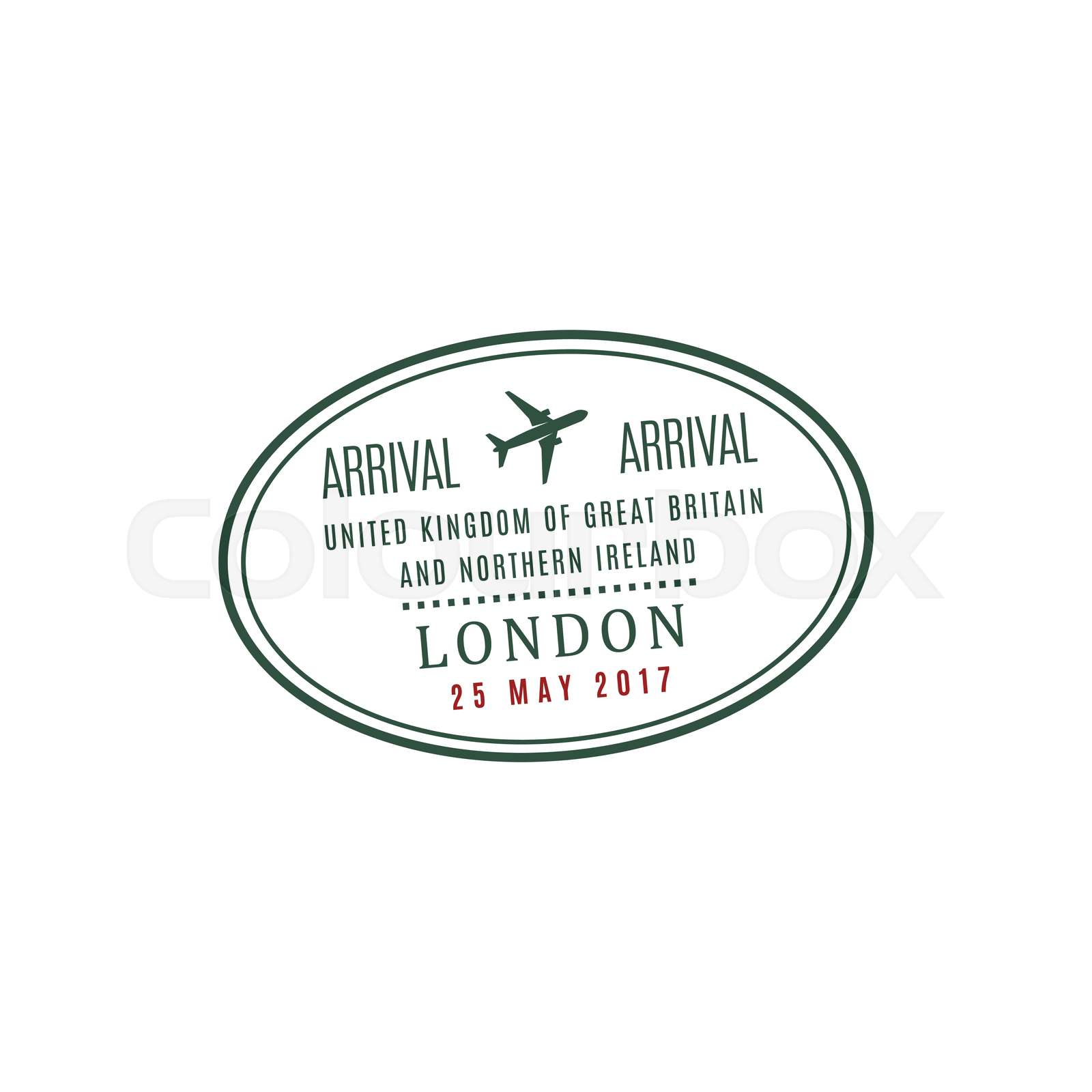 Uk arrival stamp with data sign | Stock vector | Colourbox