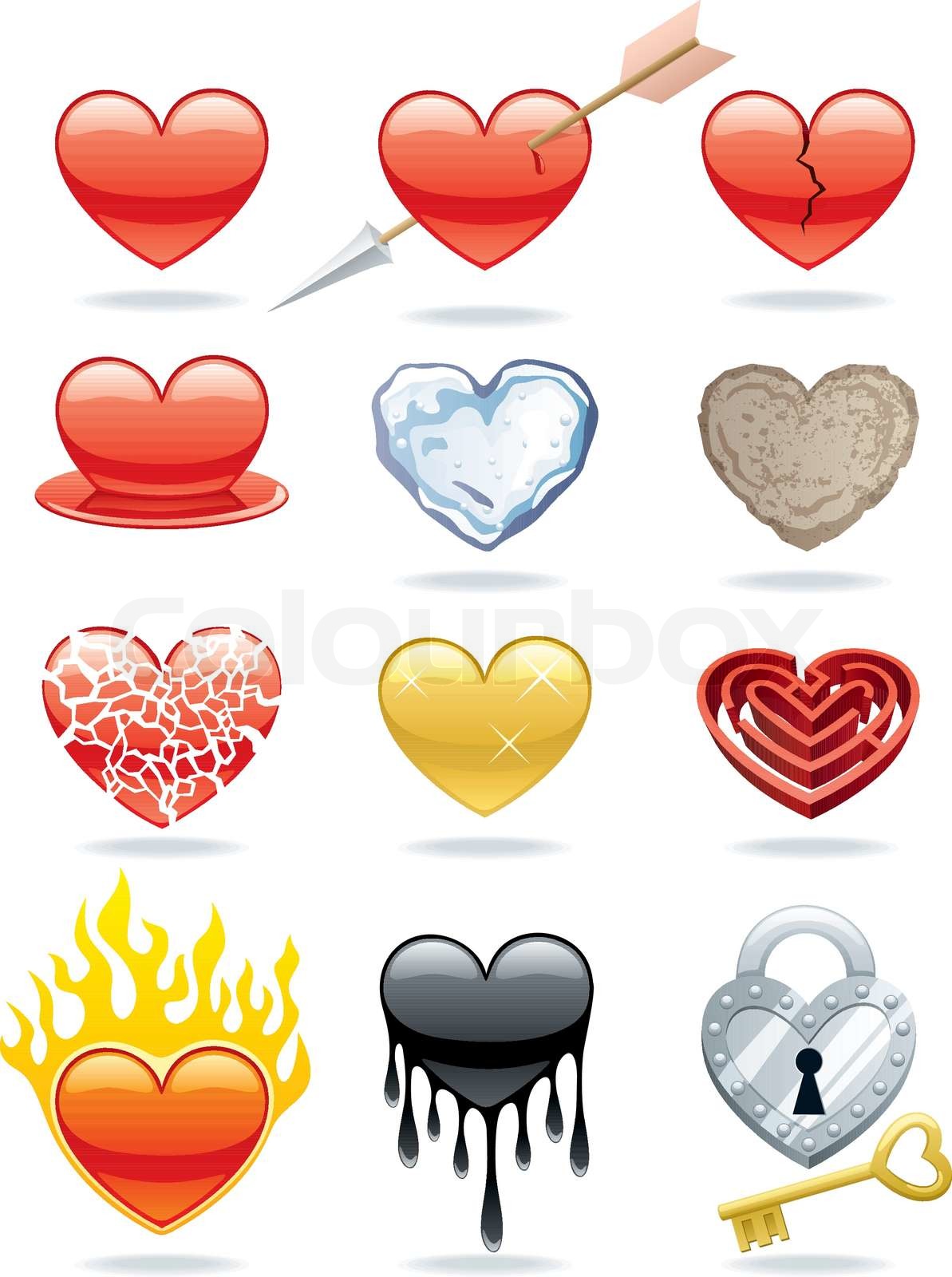 Heart Icons | Stock vector | Colourbox