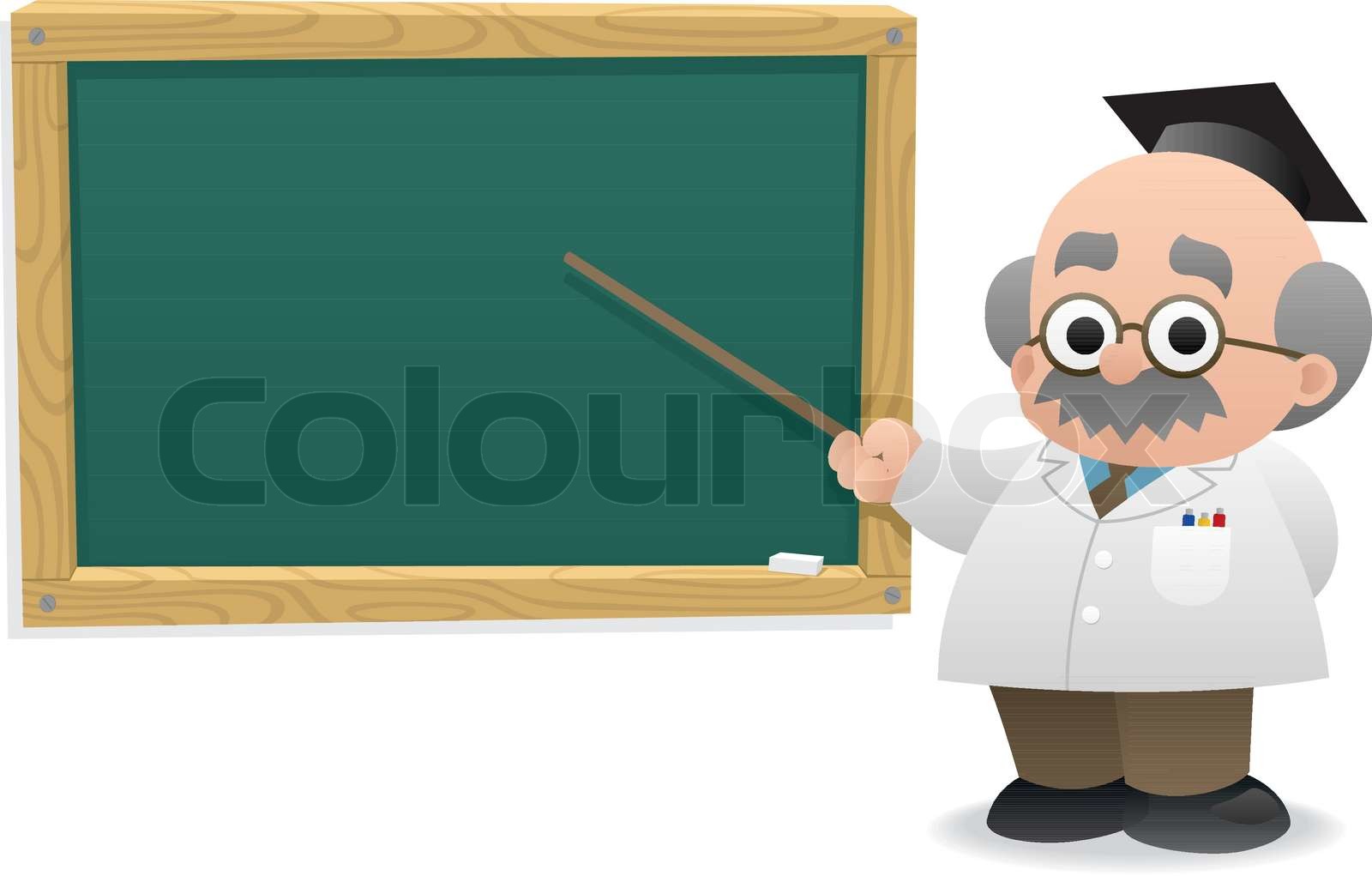Professor & Blackboard | Stock vector | Colourbox