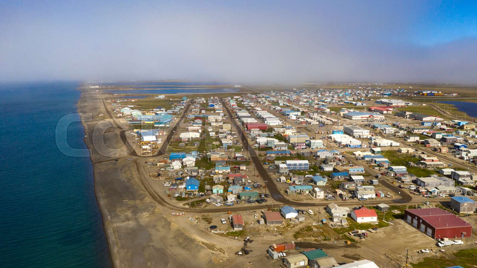 Aerial View Top of the World Whale Bone Arch Barrow Utqiagvik Alaska ...