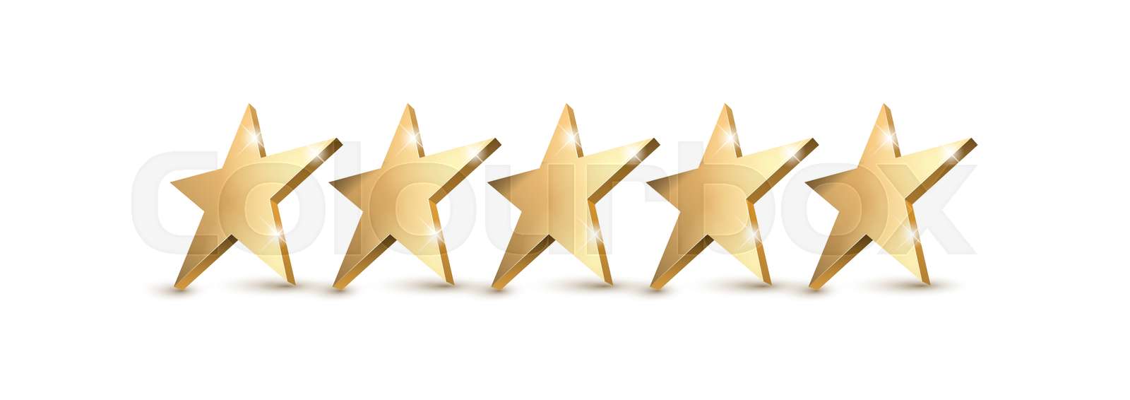 Five gold Stars. | Stock vector | Colourbox