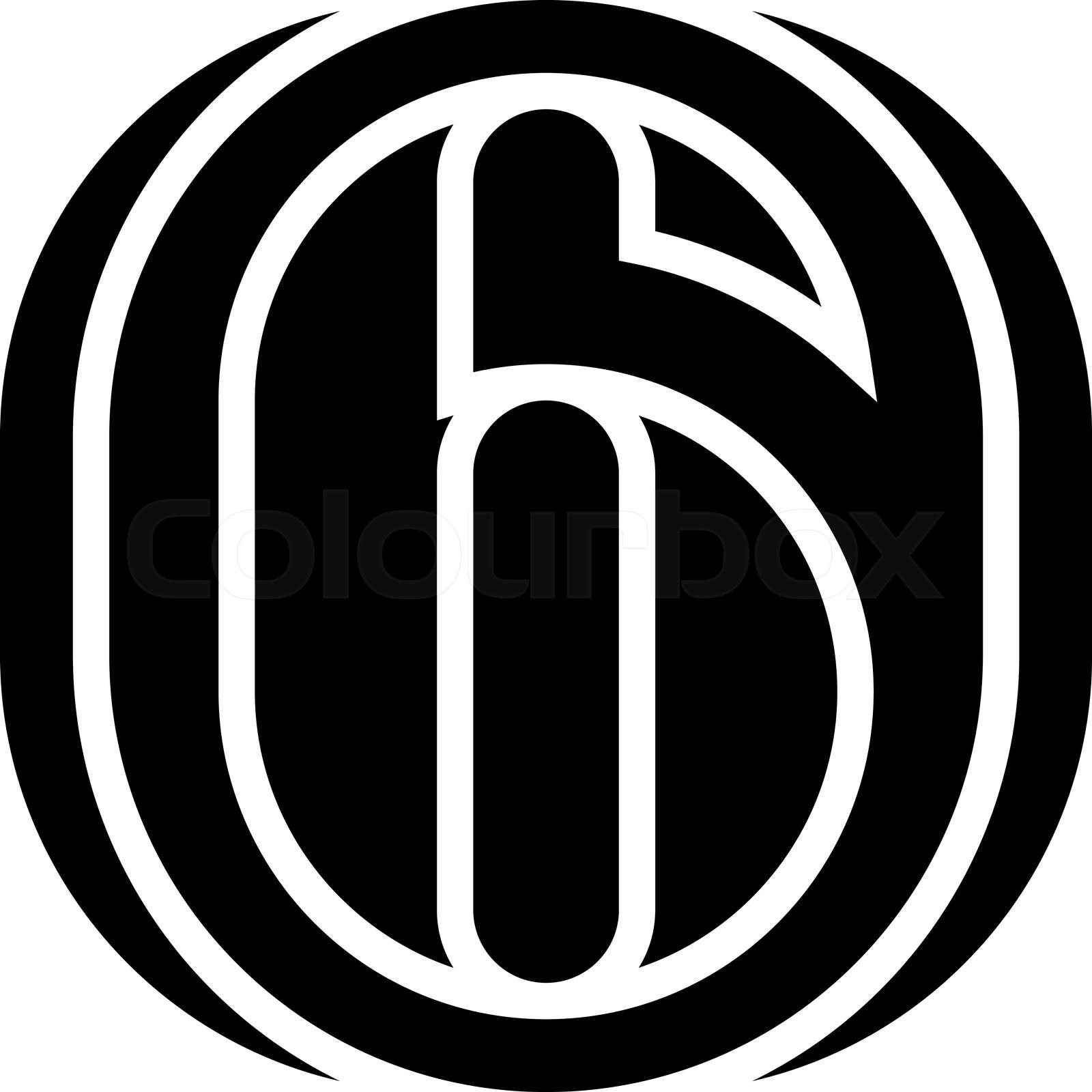 six number glyph icon vector illustration | Stock vector | Colourbox