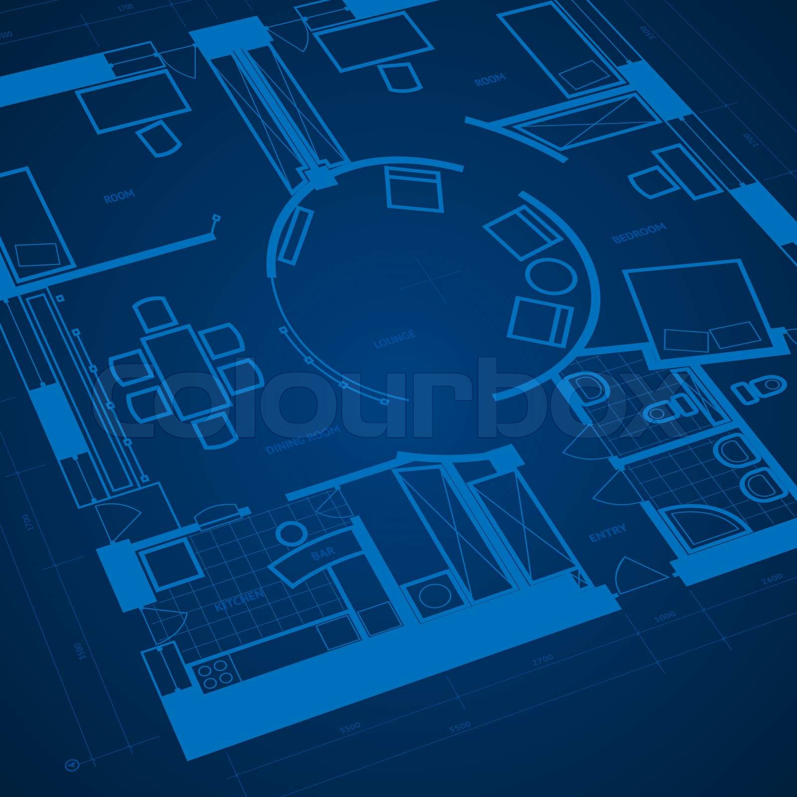 abstrakte Blaupause-Hintergrund | Stock-Vektor | Colourbox