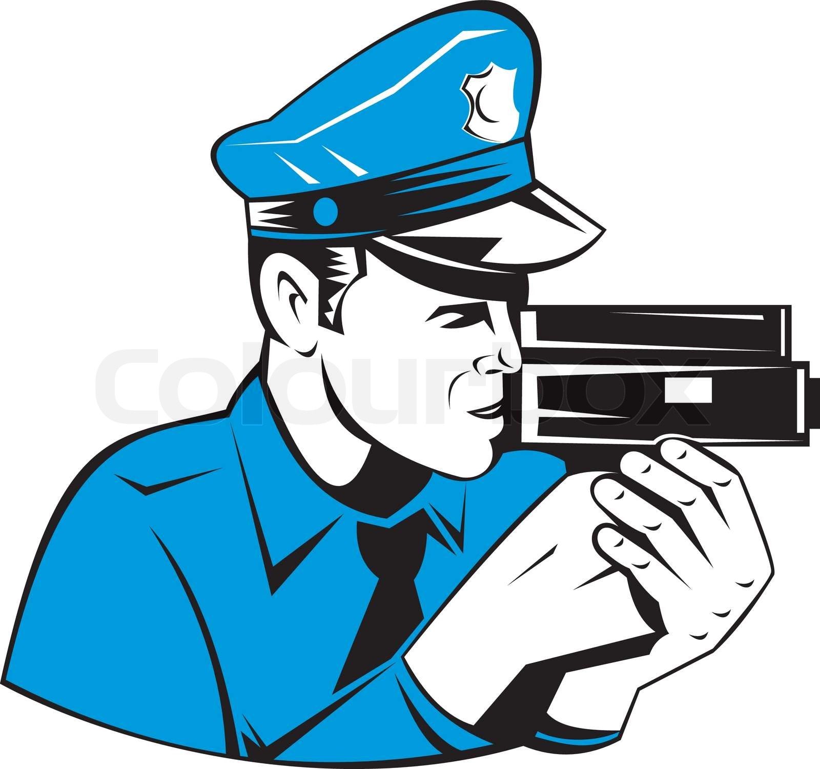 Policeman Police Officer Speed Camera | Stock vector | Colourbox