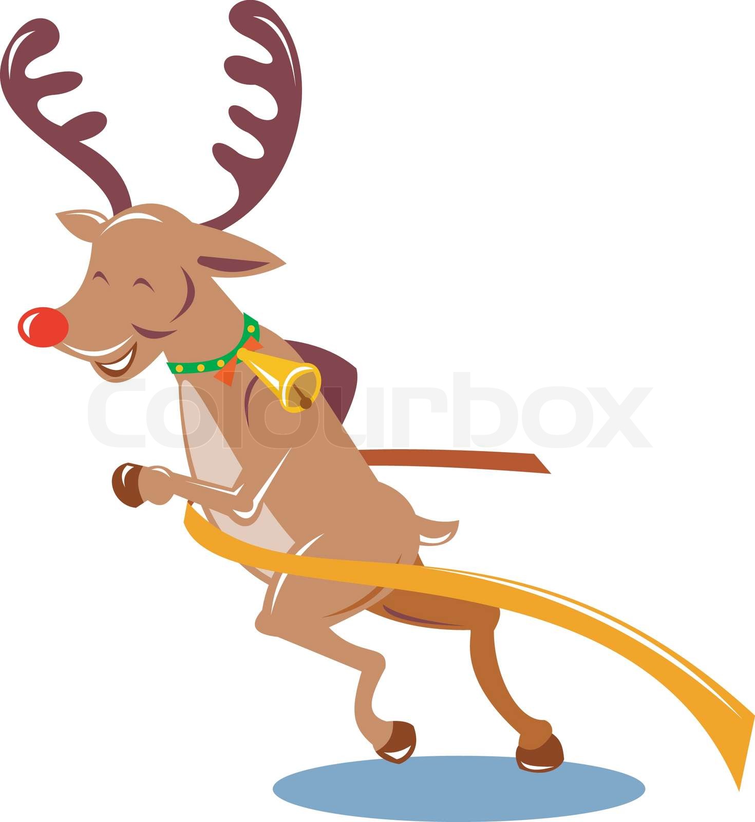 reindeer running | Stock vector | Colourbox