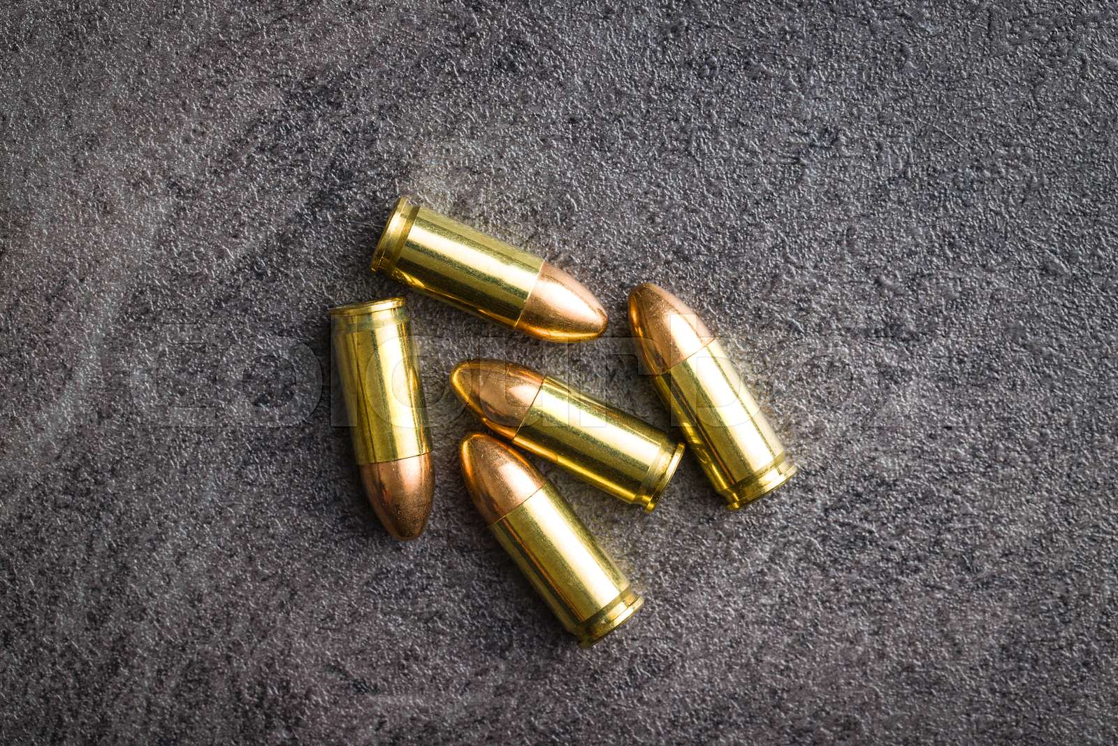 9mm pistol bullets. | Stock image | Colourbox