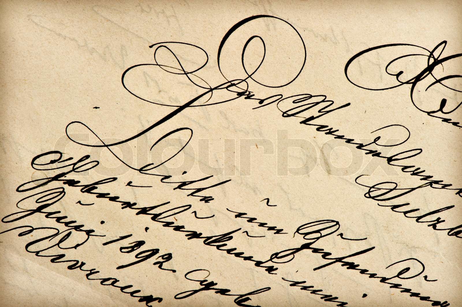 old letter with vintage handwriting | Stock image | Colourbox