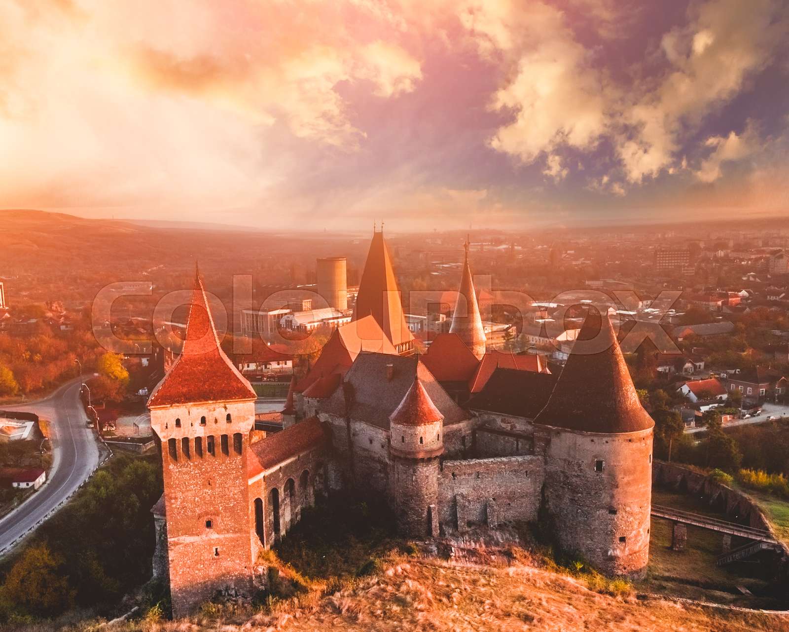 Corvin Castle at sunset | Stock image | Colourbox