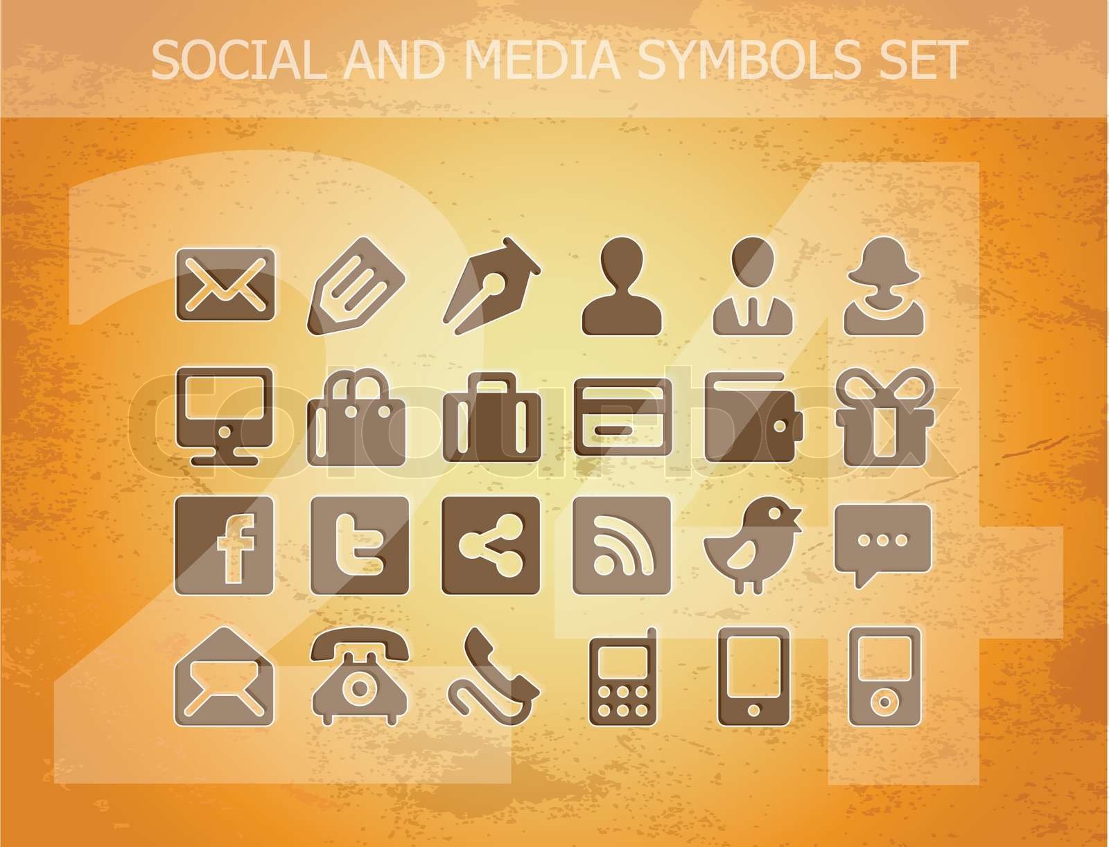 social and media pictograms set isolated | Stock vector | Colourbox