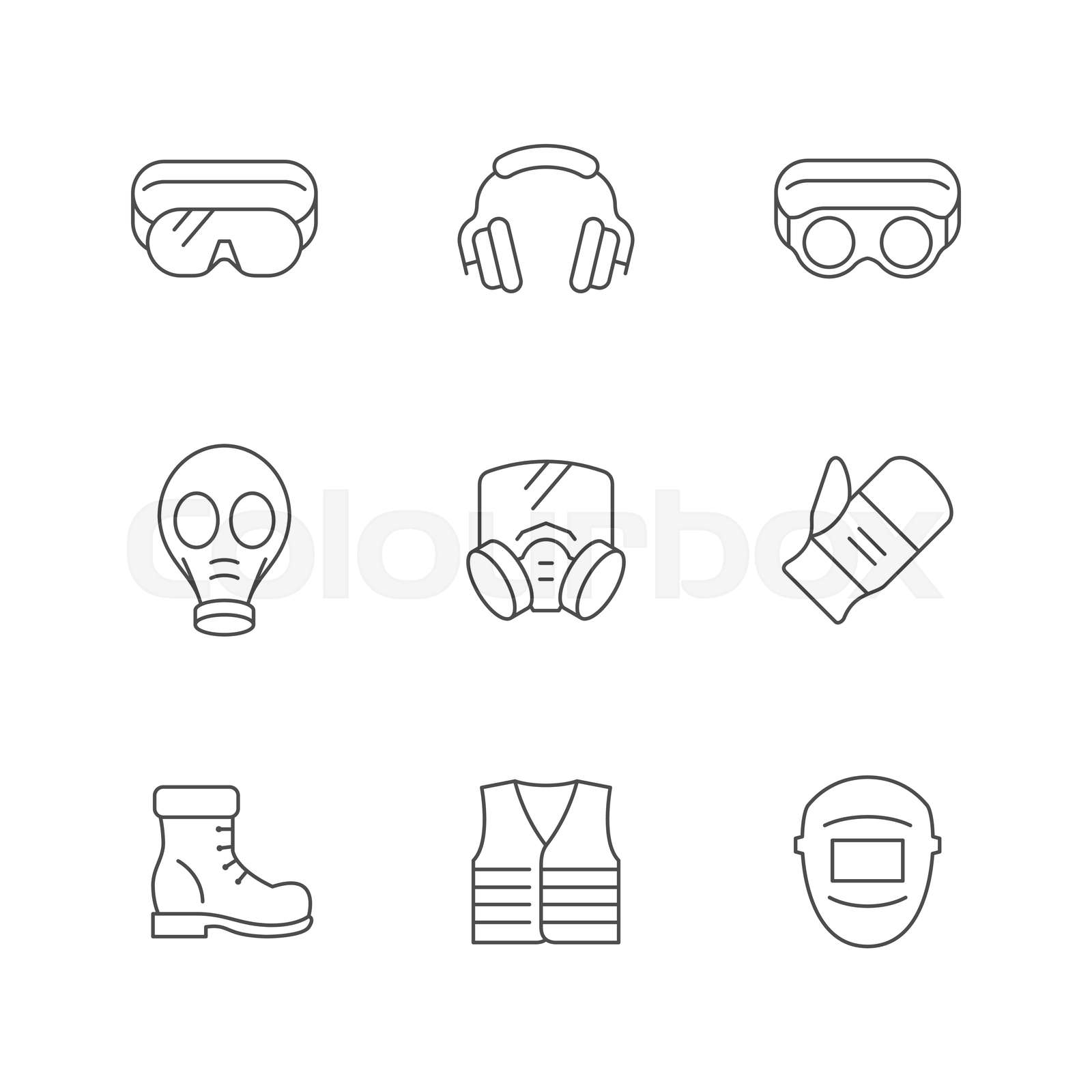 Set line icons of personal protective equipment | Stock vector | Colourbox