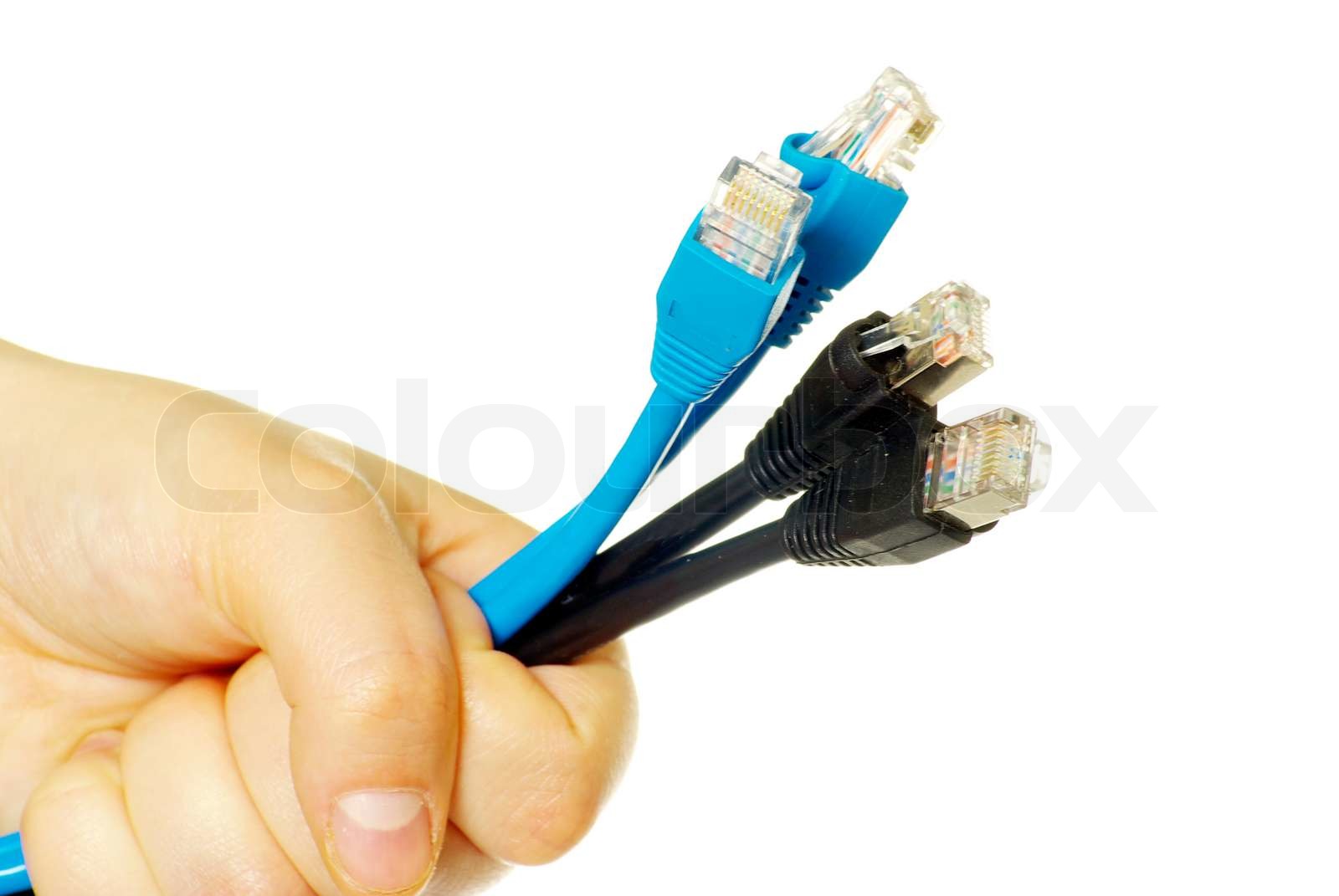 cables in hand | Stock image | Colourbox