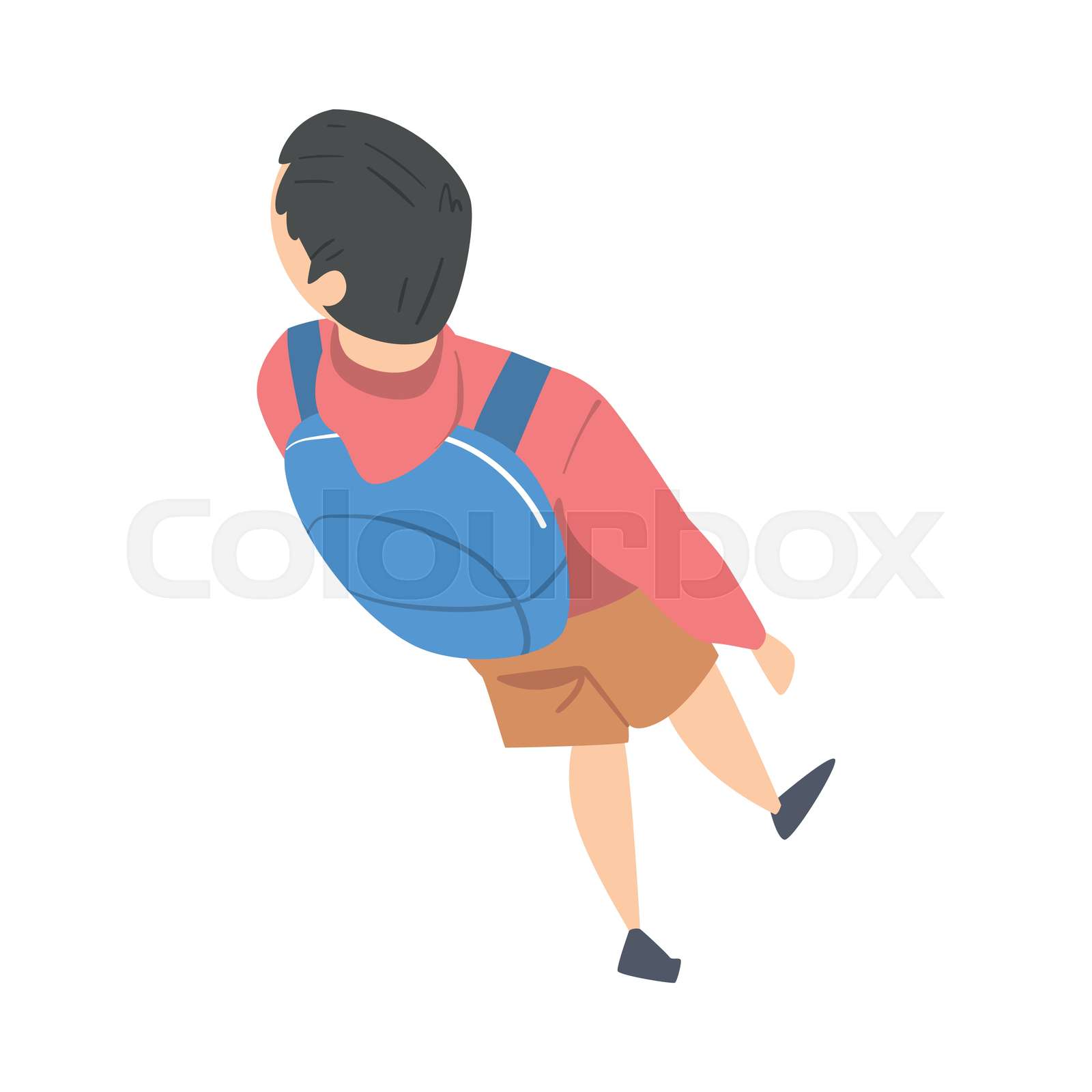 Going and Walking Man Character Top View Vector Illustration | Stock ...