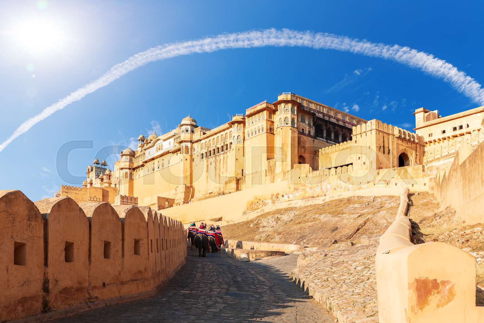 The Walls of Amber Fort in India, Jaipur, Rajasthan | Stock image ...