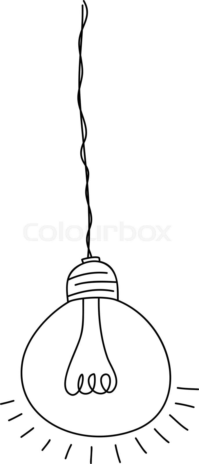 Hanging Light Bulb Drawing