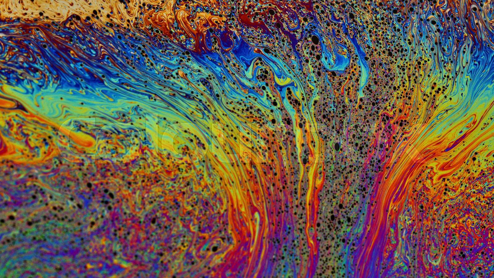 Multiple Streaks of Color in a Swirling Motion - Macro Abtract Shot ...