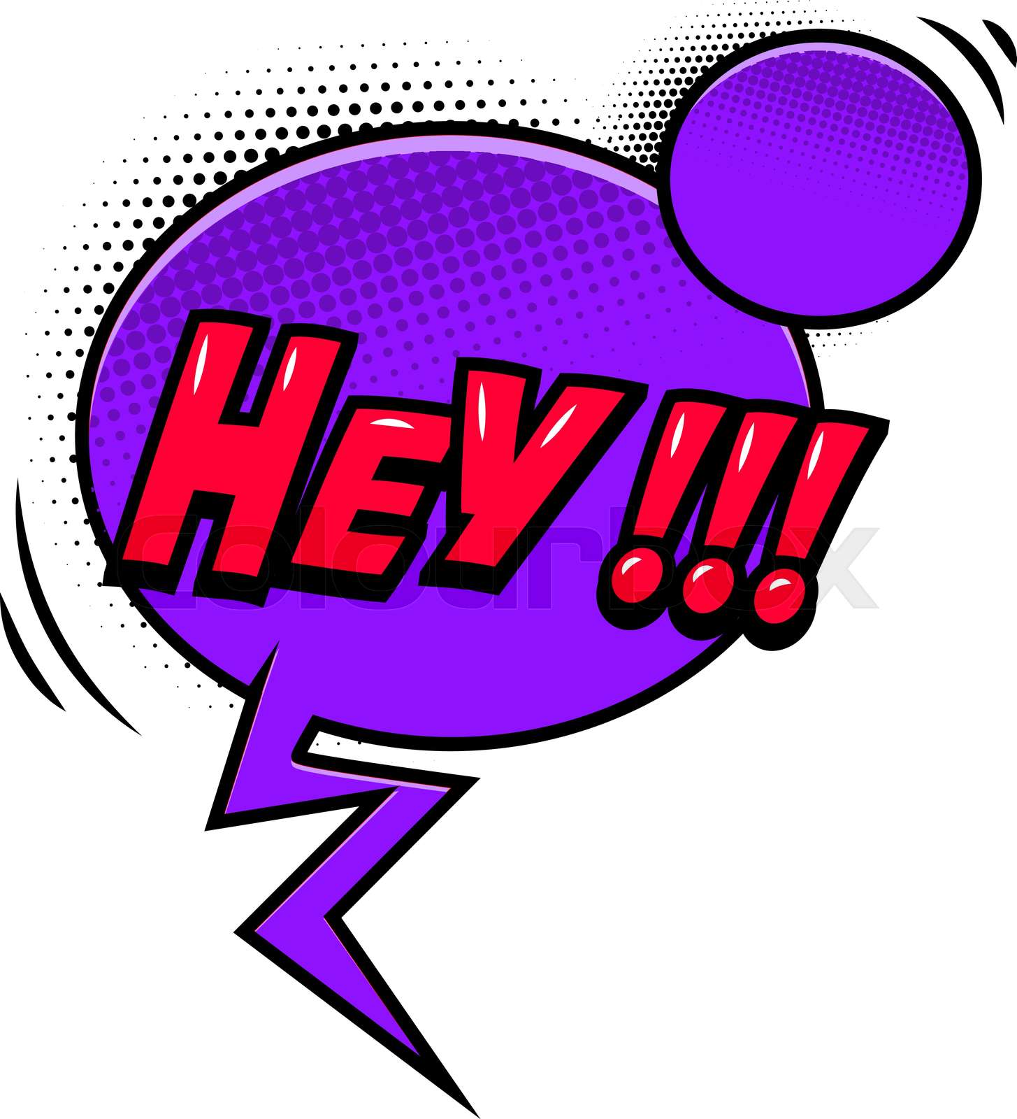 HEY!!! Comic style phrase with speech bubble. | Stock vector | Colourbox