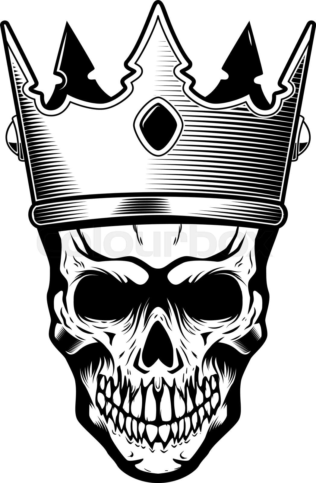 Skull in king crown. Design element for logo, label, emblem, sign ...
