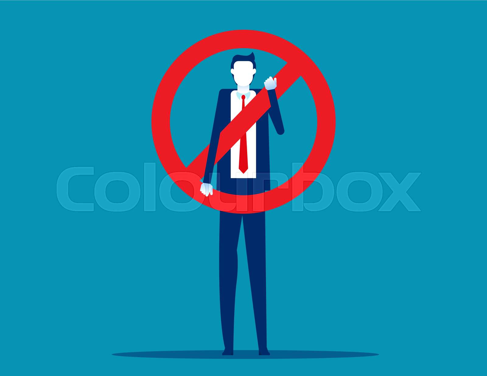 Business person with stop symbol. isolate vector concept | Stock vector ...