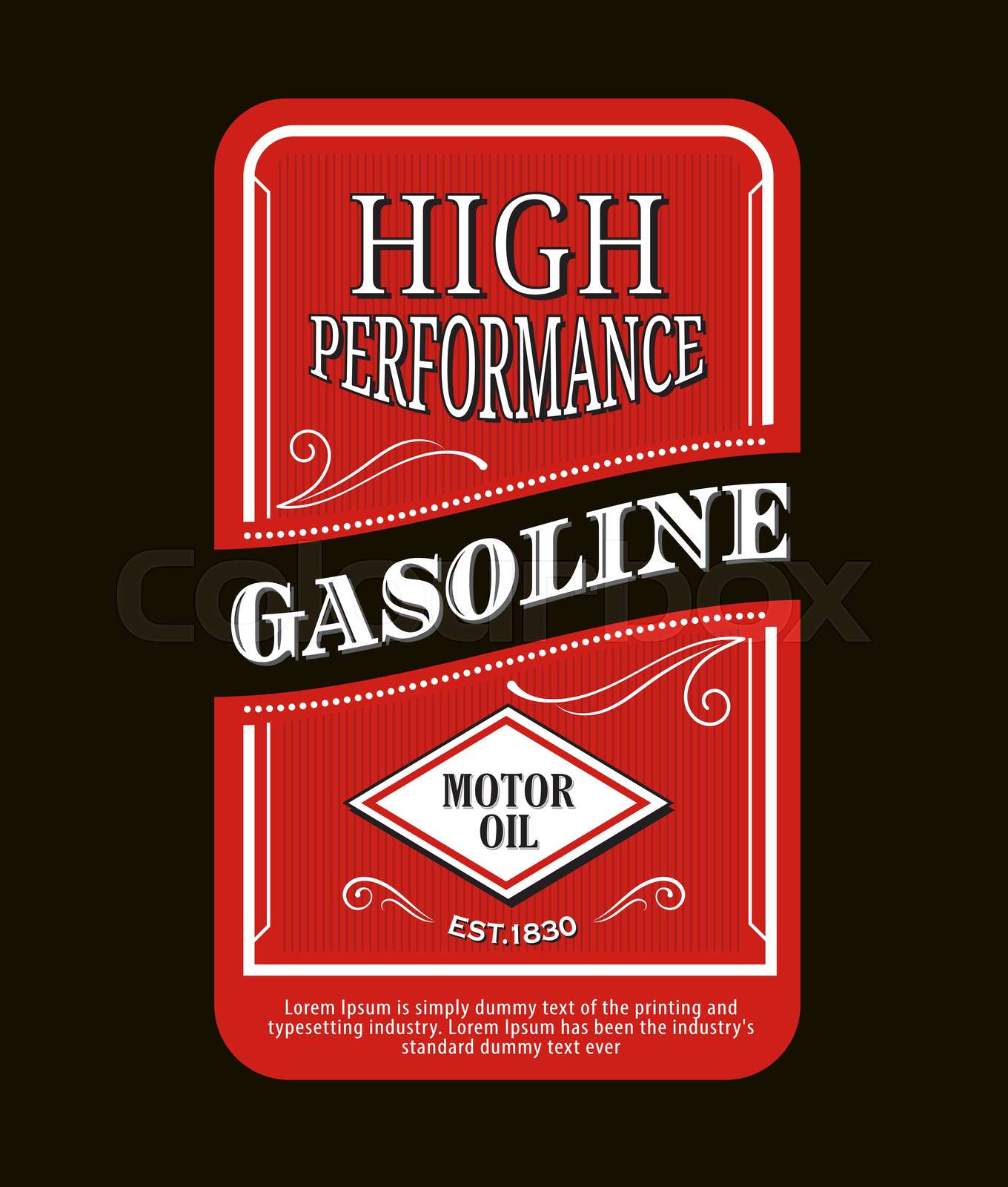 Vintage label gasoline sign retro vector illustration | Stock vector ...