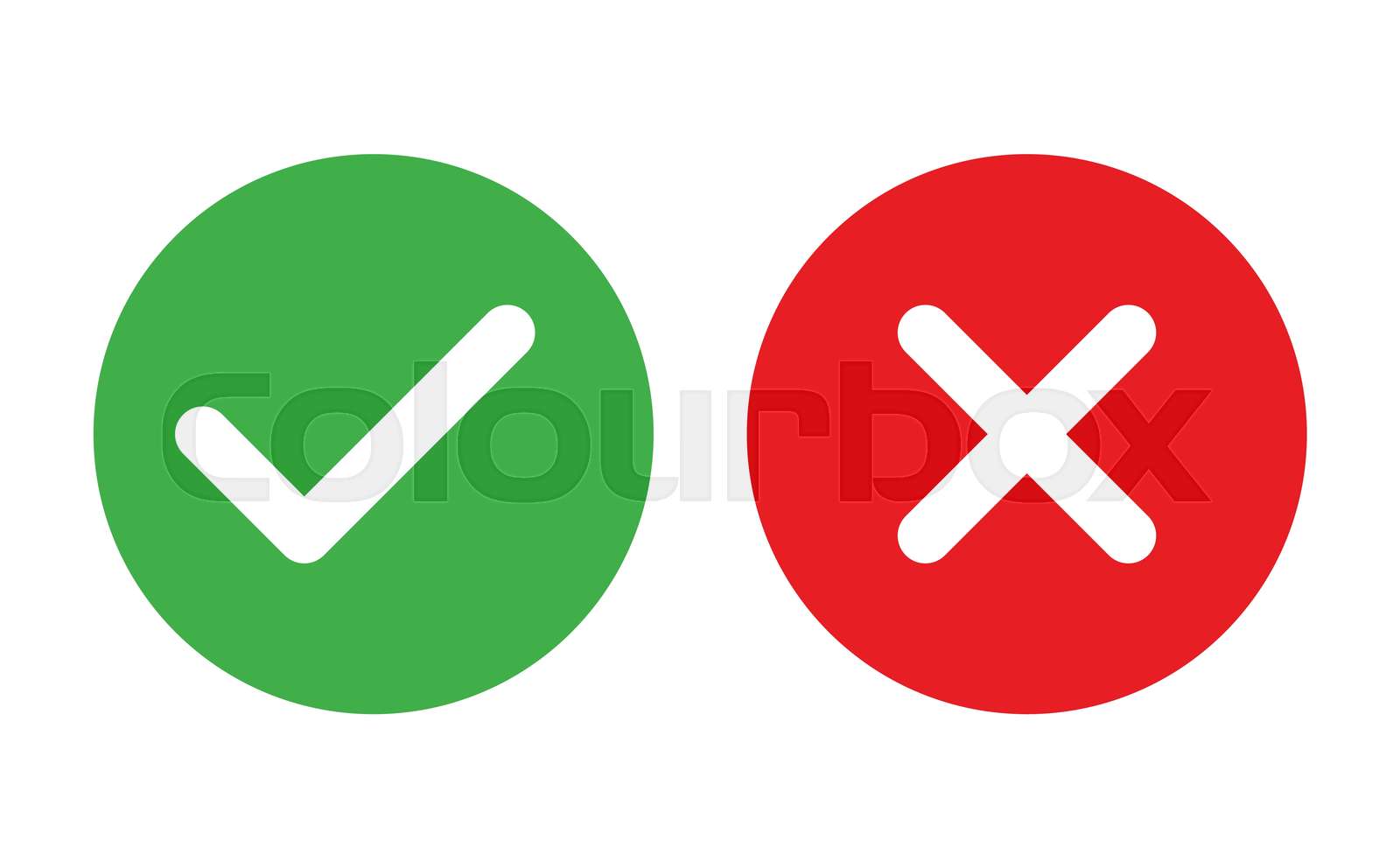 Check and Cancel Button. Yes and No symbol. Accepted and Rejected ...