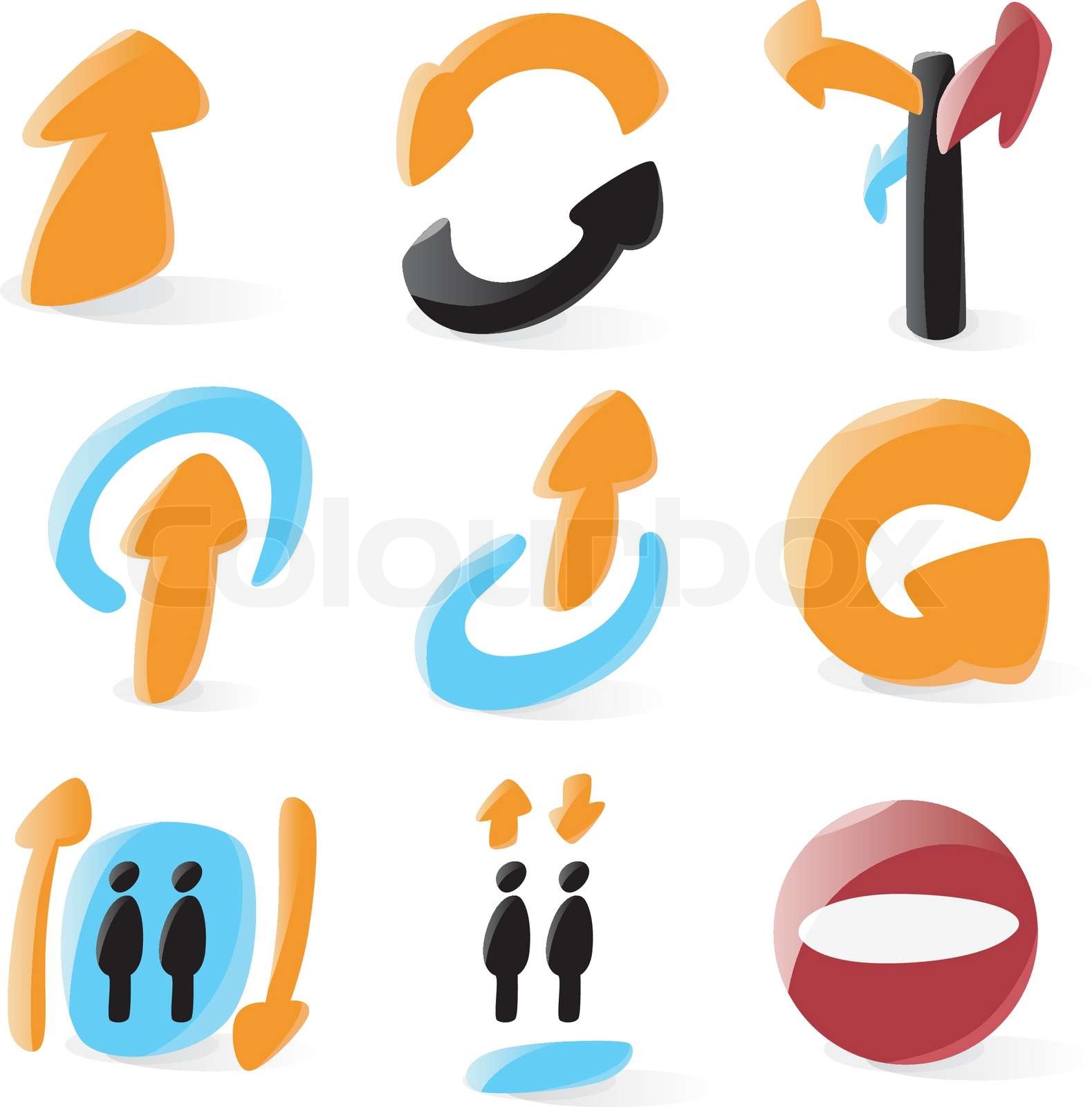 Smooth directions icons | Stock vector | Colourbox