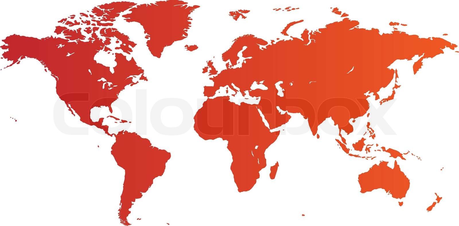 Red World map | Stock vector | Colourbox