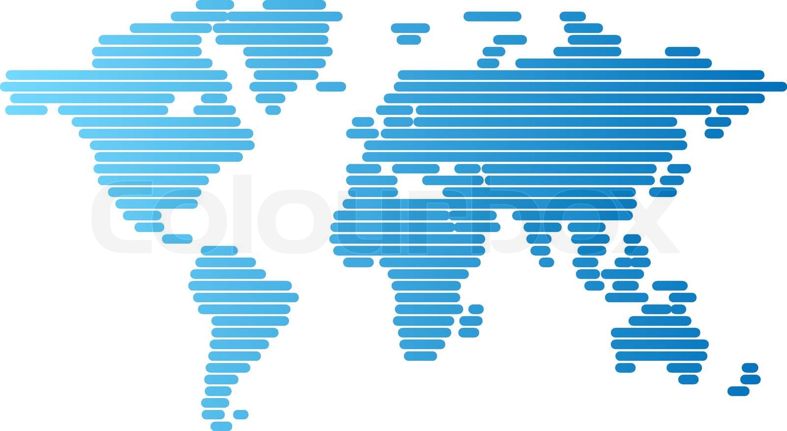 World map of blue rounded lines | Stock vector | Colourbox