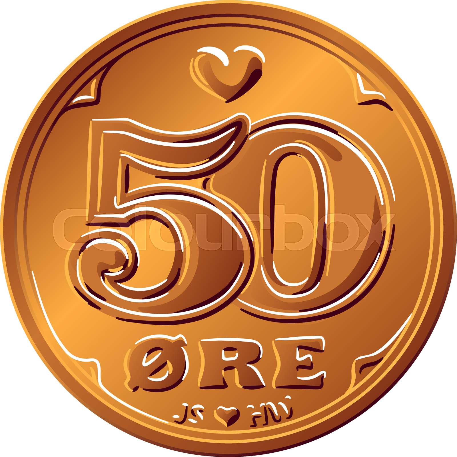 Danish 50 ore coin | Stock vector | Colourbox