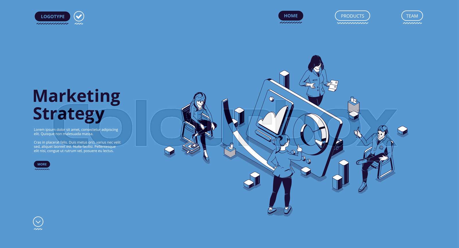 Vector landing page for marketing strategy | Stock vector | Colourbox