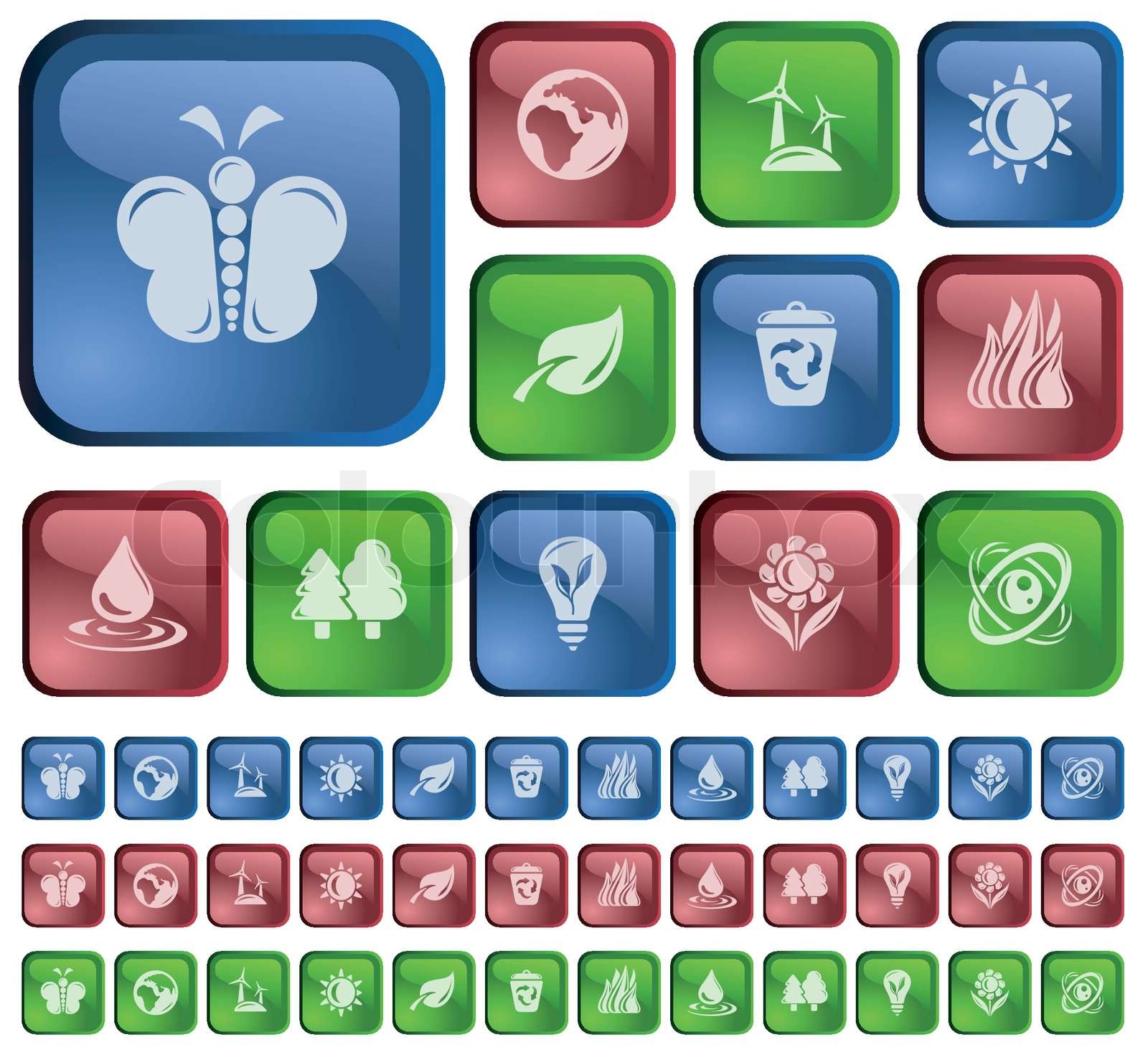 Environment button set | Stock vector | Colourbox