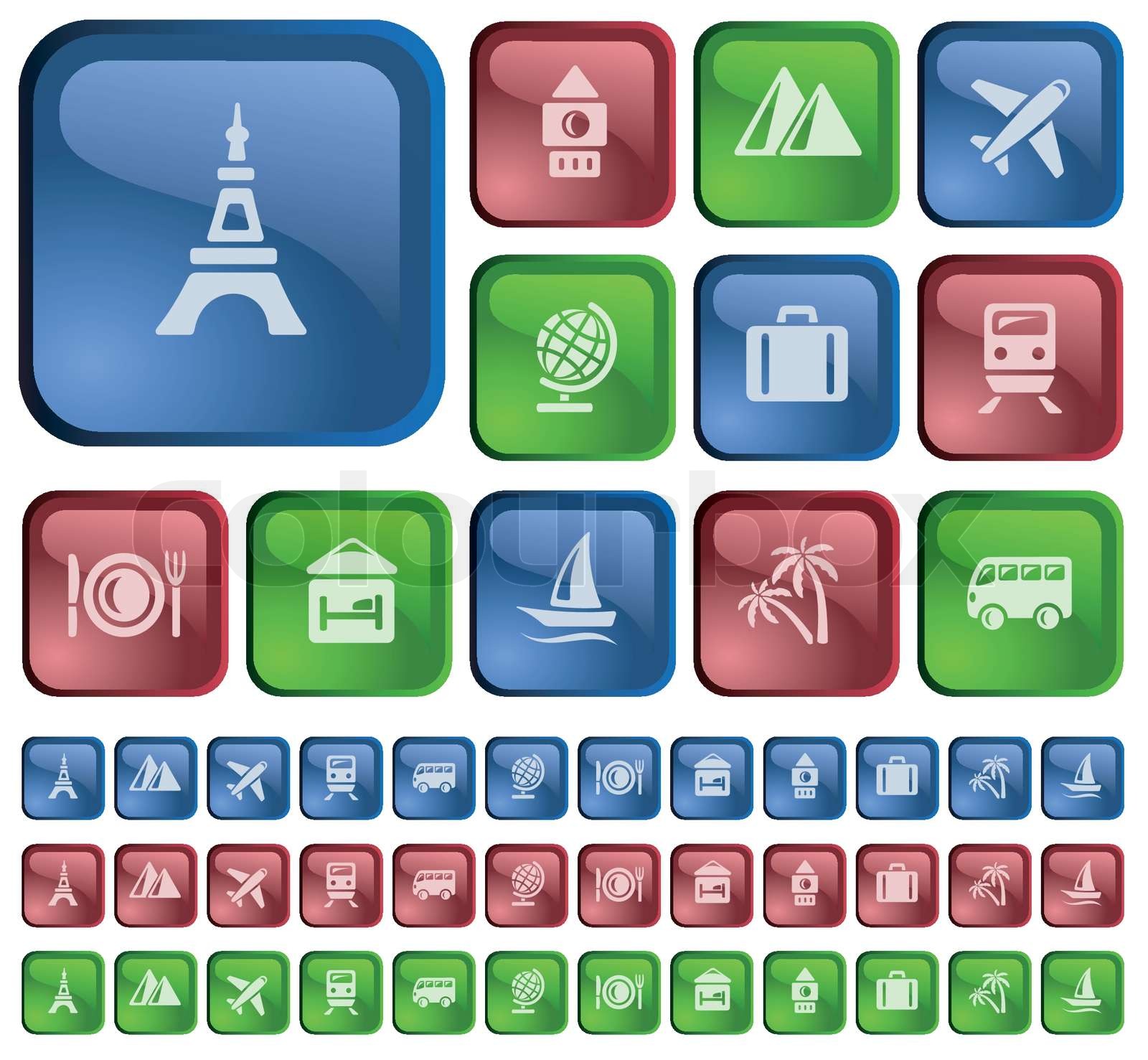 Travel button set | Stock vector | Colourbox