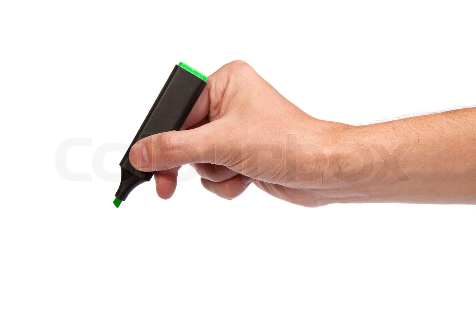 Hand with a marker drawing isolated | Stock image | Colourbox