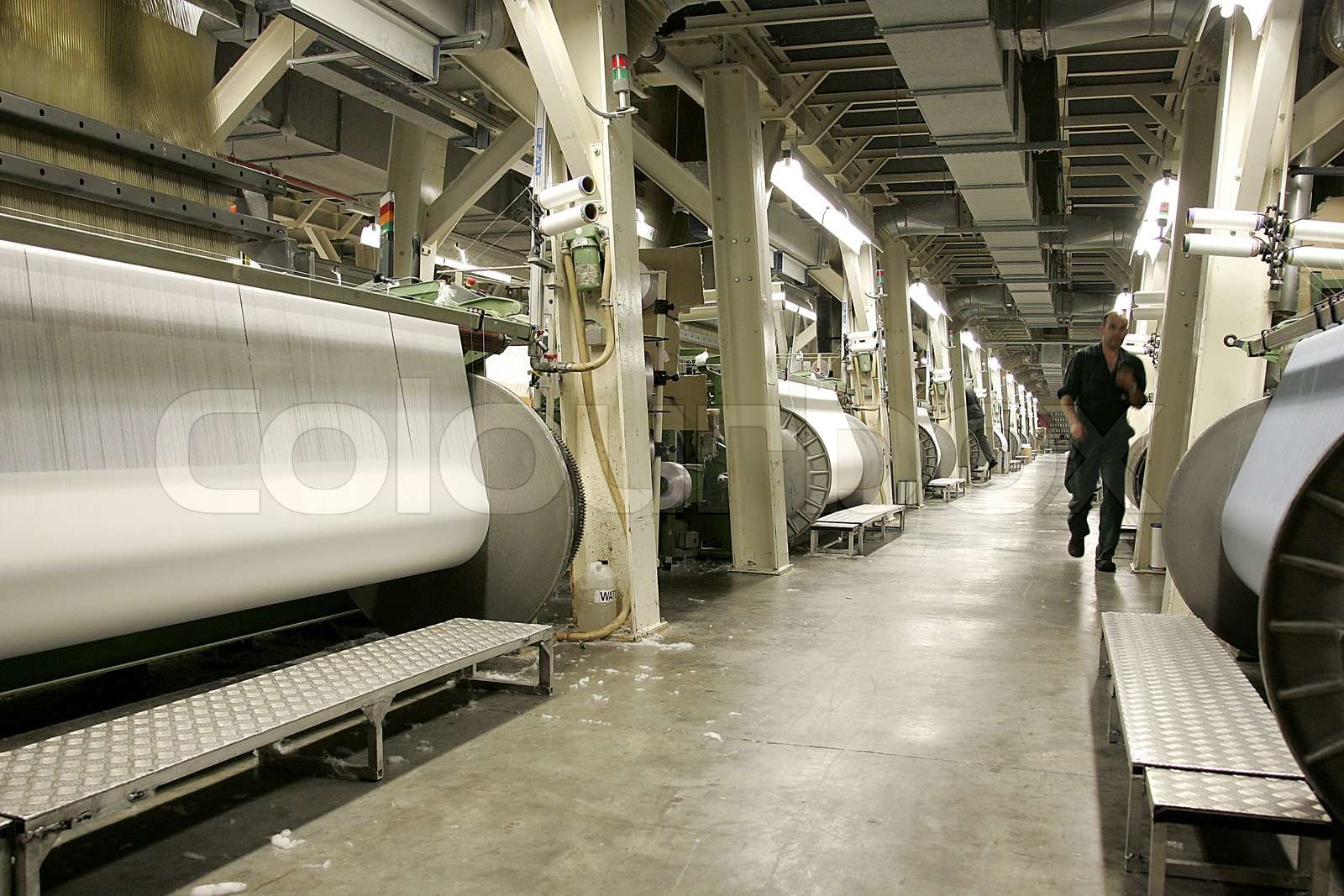 machines in a weaving mill | Stock image | Colourbox