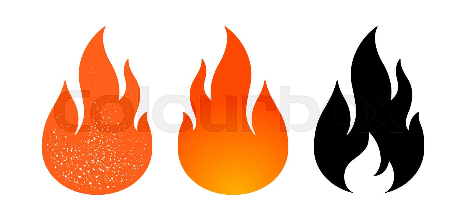 Fire, flame. Red flame collection set | Stock vector | Colourbox