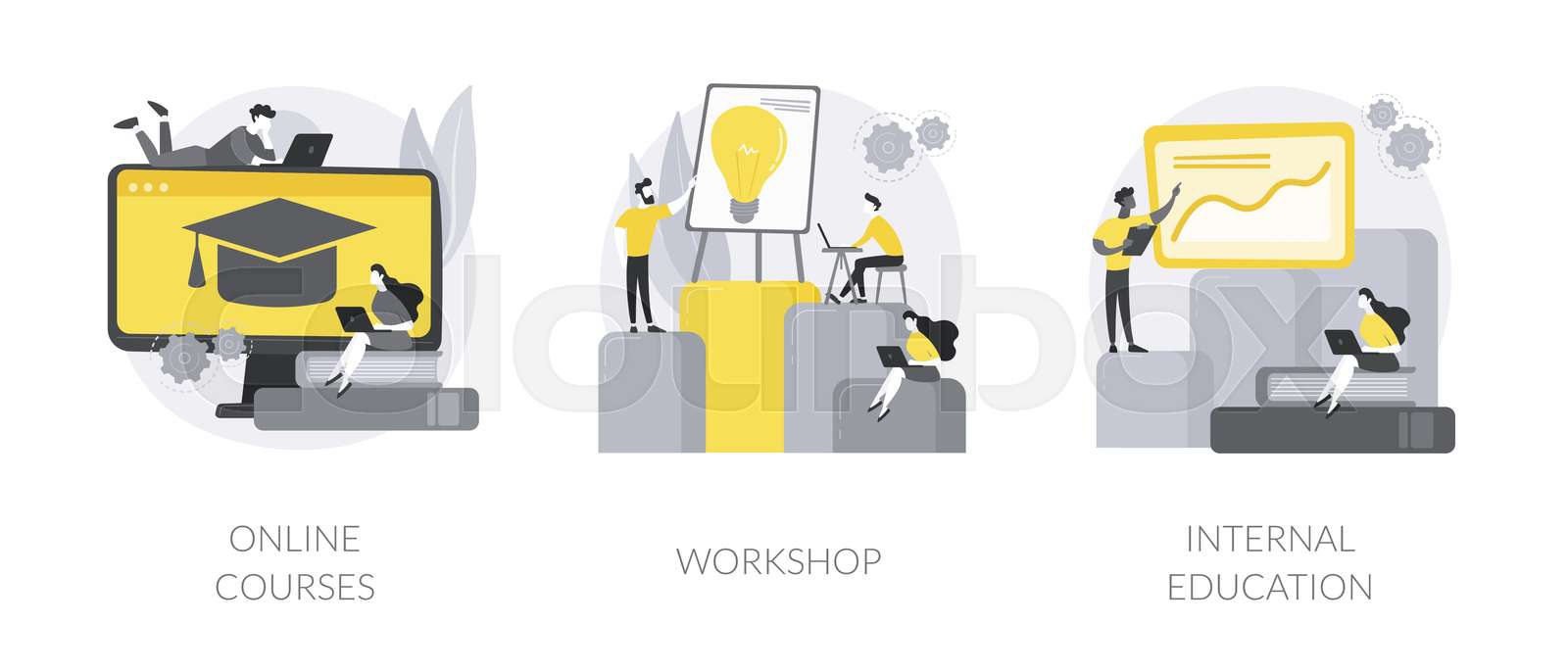 Digital education abstract concept vector illustrations. | Stock vector ...