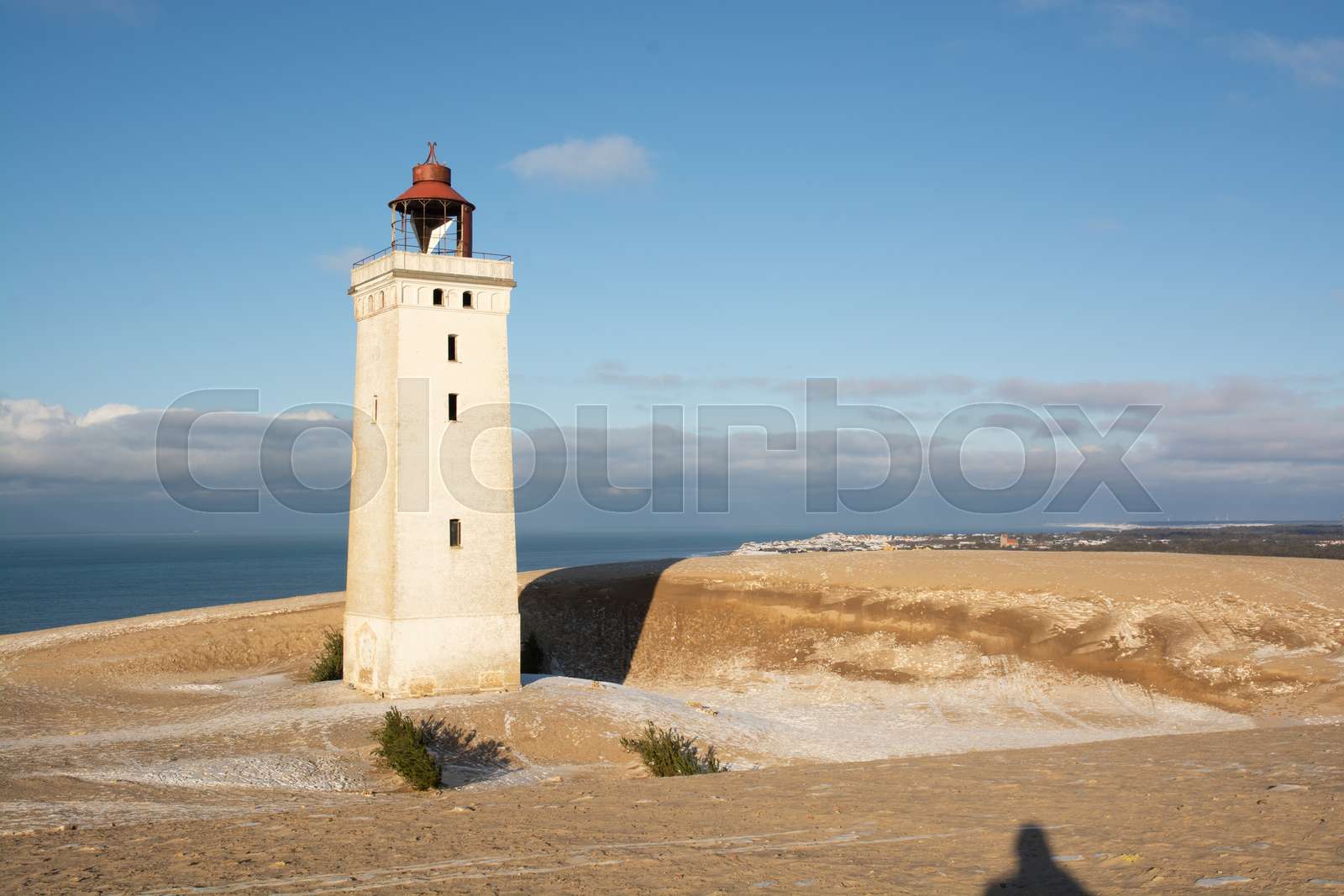 snow covered scene from north jutland, denmark. Rolling hills with ...