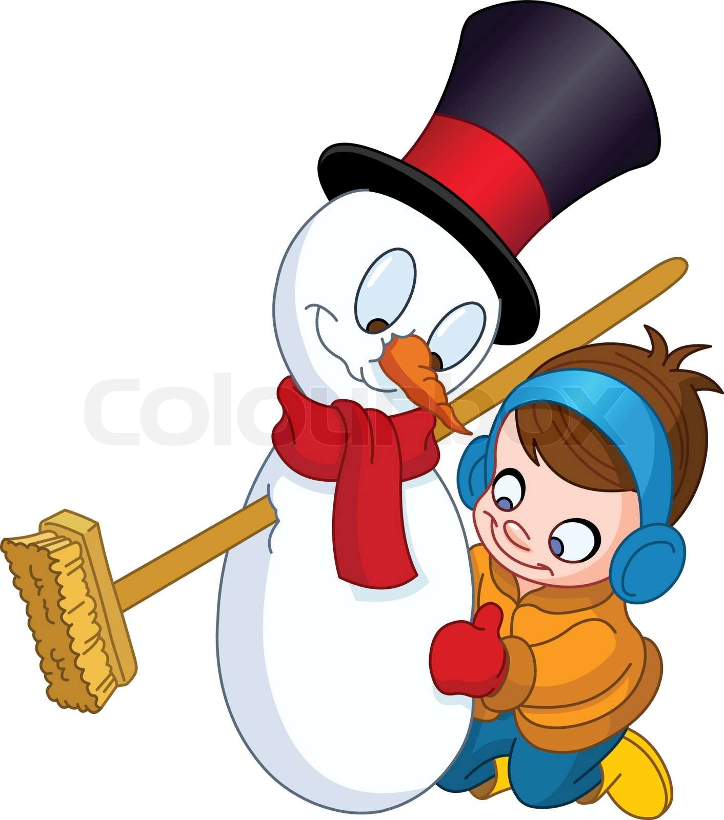 snemand, tegning, vinter | Stock vektor | Colourbox