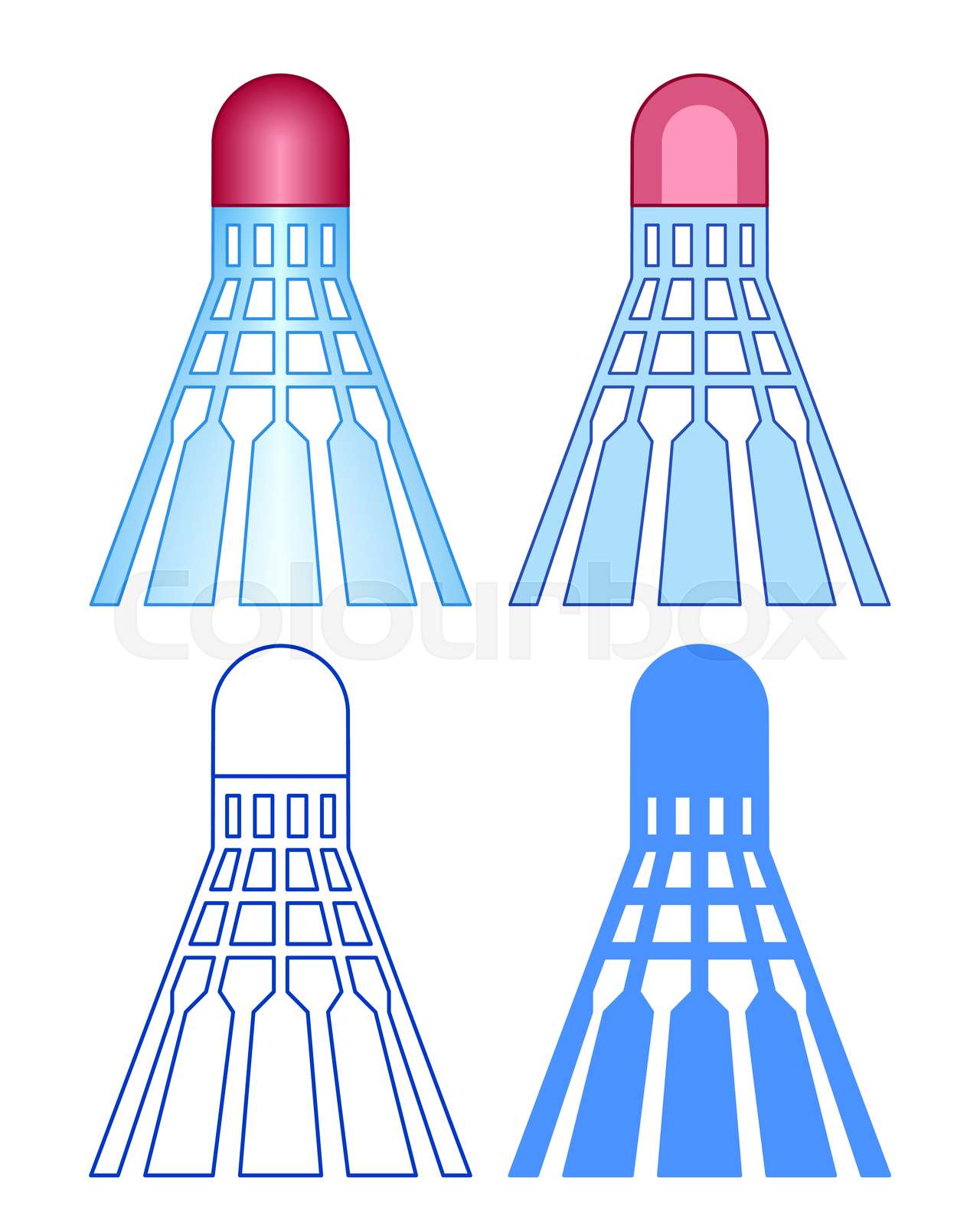 Shuttlecock icon set | Stock vector | Colourbox