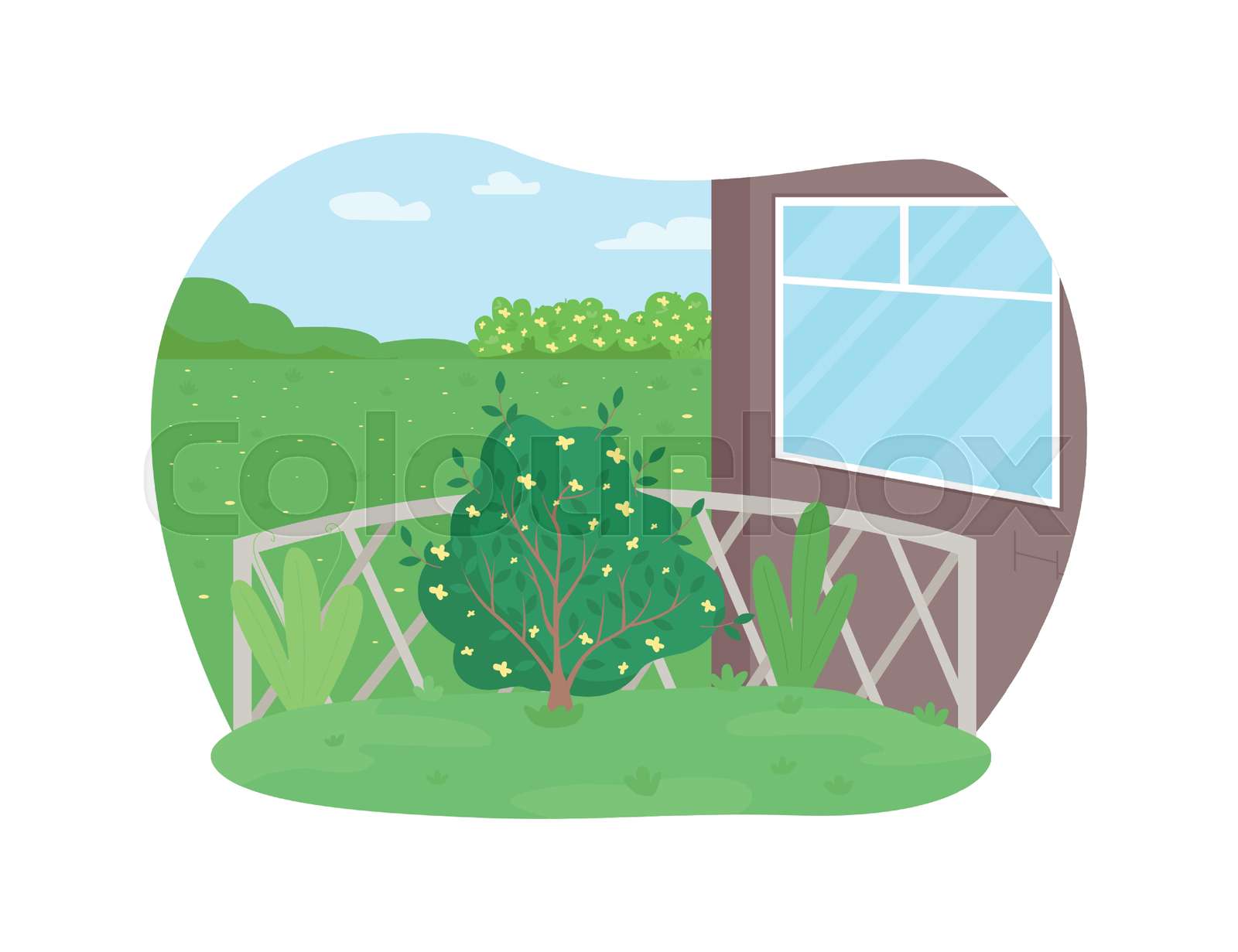 dibujos animados, concepto, bambalina | Vector de archivo | Colourbox