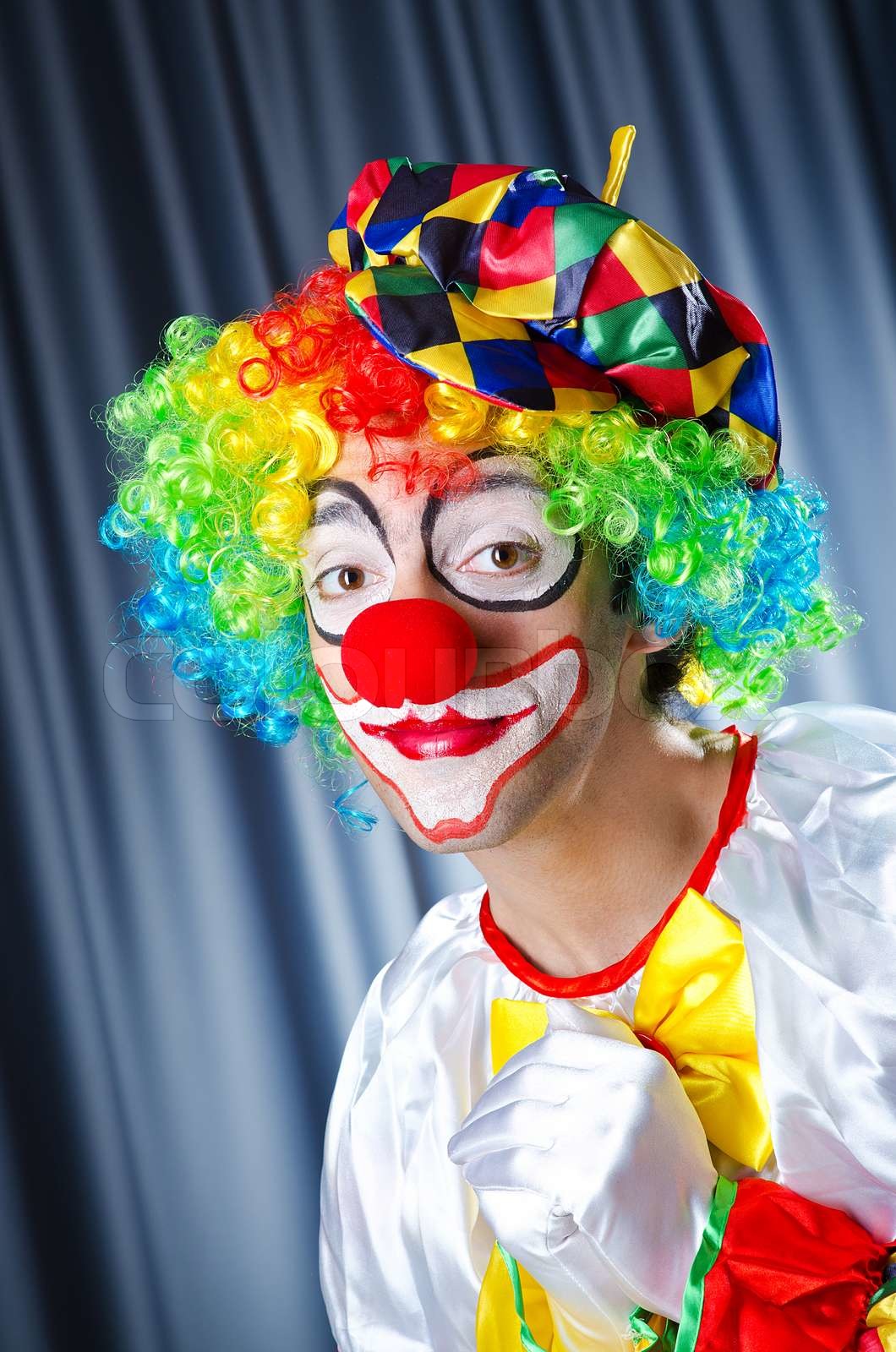 Funny clown in studio shooting | Stock image | Colourbox